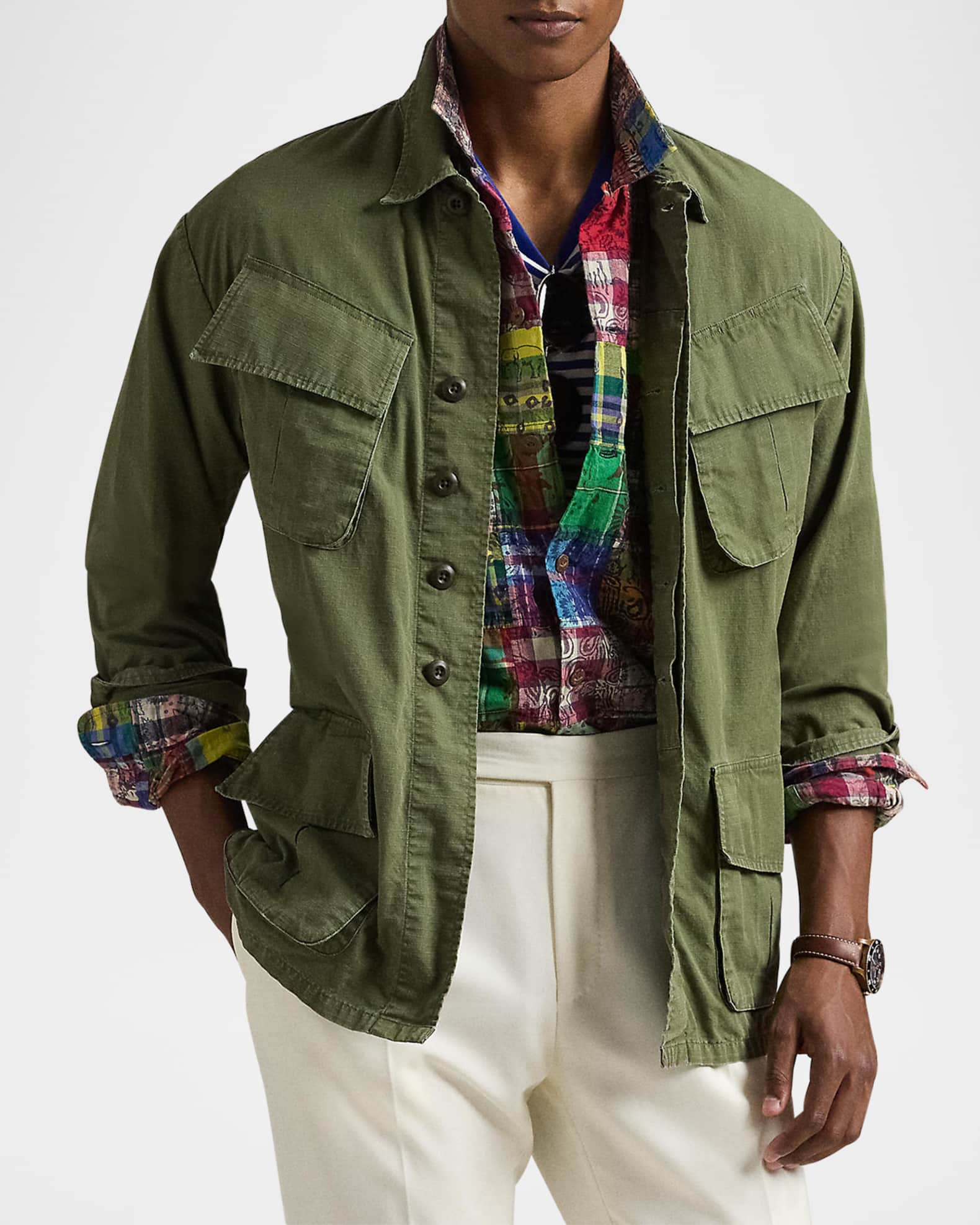Polo Ralph Lauren Men's Ripstop Utility Overshirt | Neiman Marcus