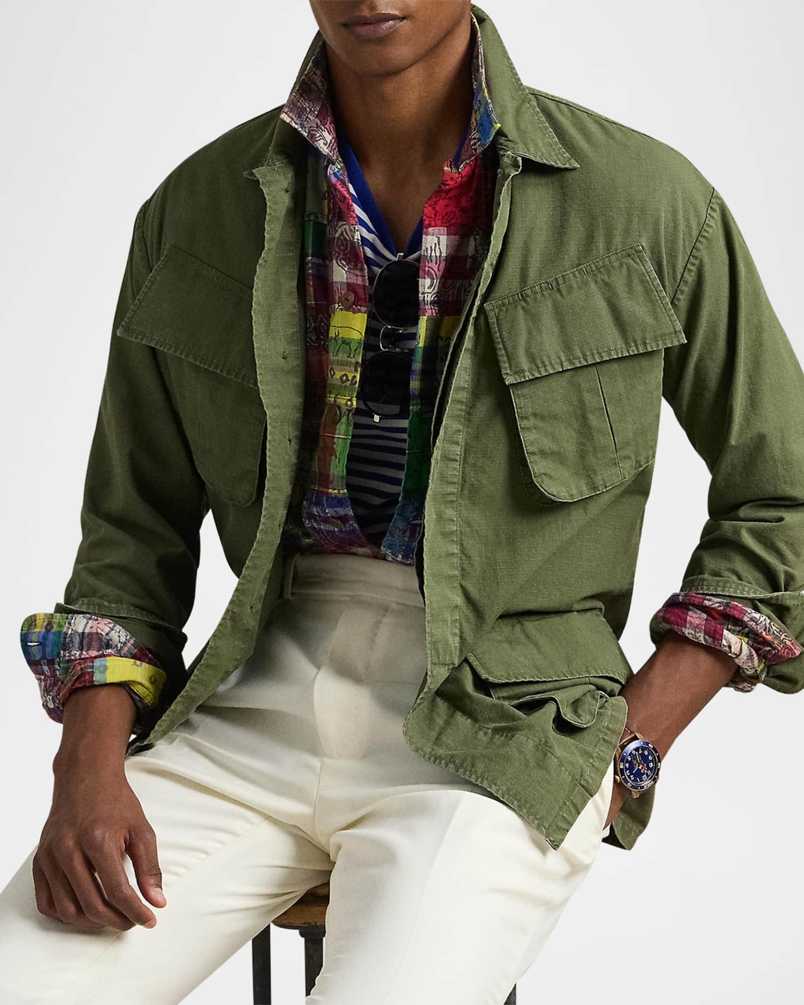 Polo Ralph Lauren Men's Ripstop Utility Overshirt | Neiman Marcus