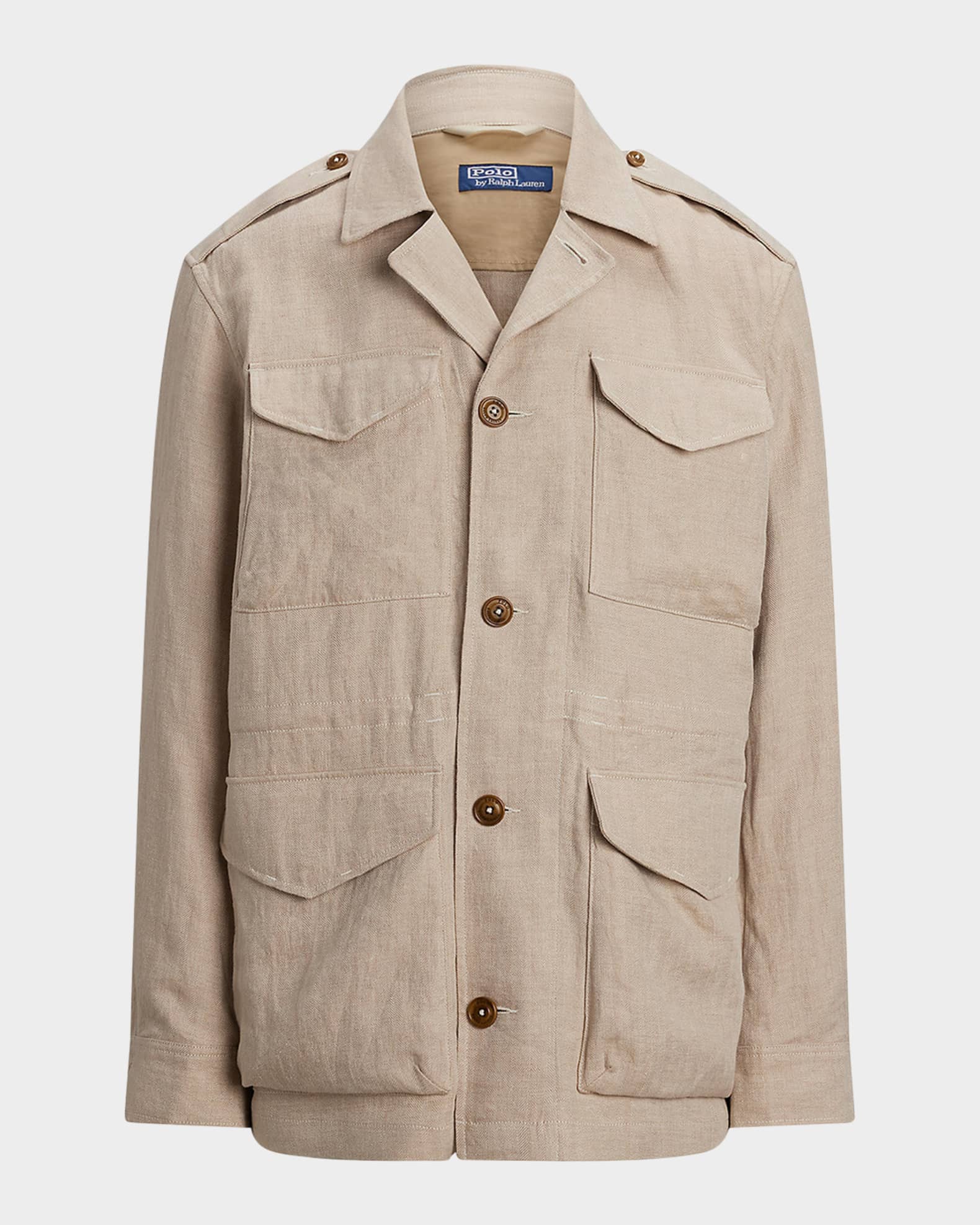 Polo Ralph Lauren Men's Linen Herringbone Field Jacket | Neiman Marcus