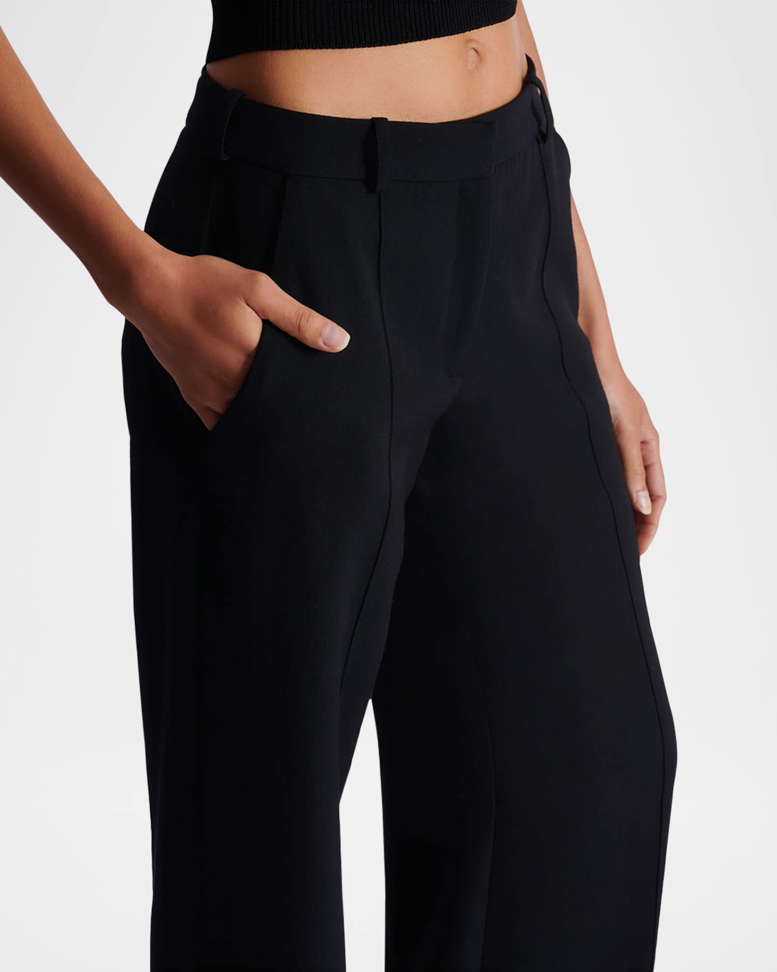 Balmain Pintuck Straight-Leg Tailored Pants | Neiman Marcus