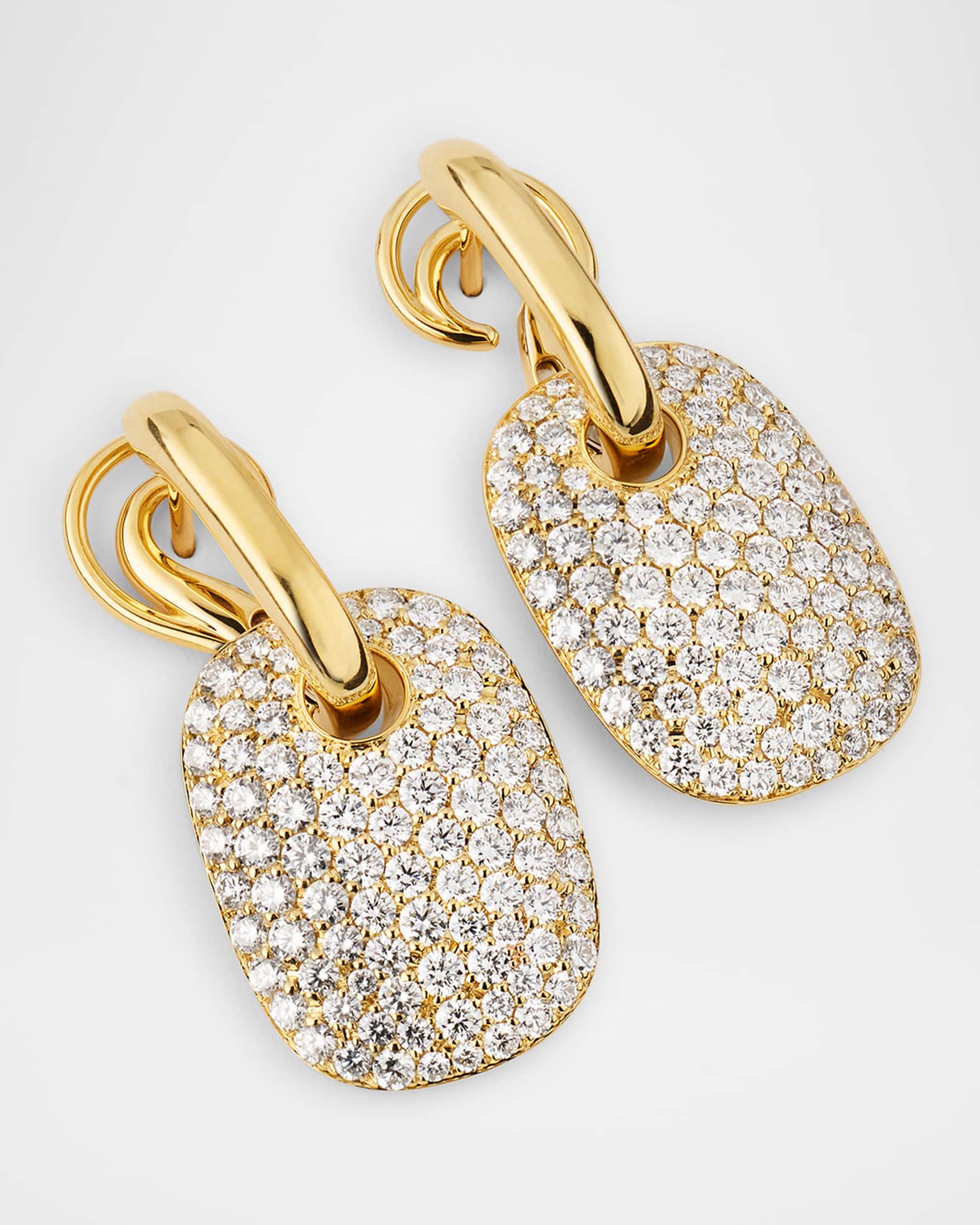 Crivelli 18K Yellow Gold Pavé Diamond Earrings | Neiman Marcus
