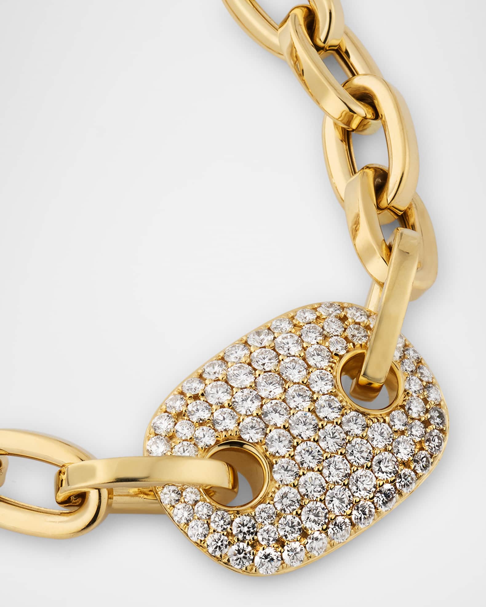 Crivelli 18K Yellow Gold Crivelli Pave Diamond Link Necklace | Neiman ...