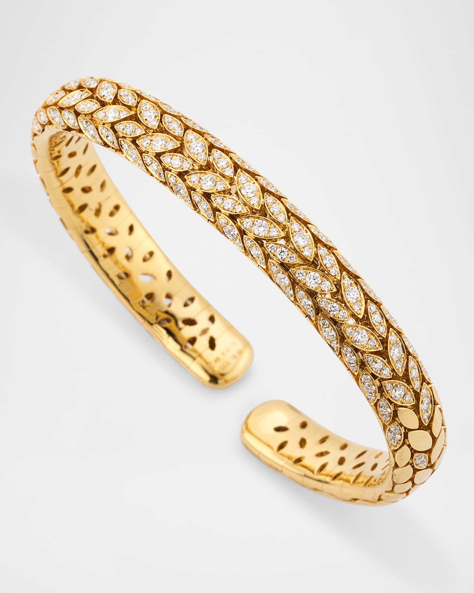 Crivelli 18K Yellow Gold Crivelli Leaf Diamond Bangle Bracelet | Neiman ...