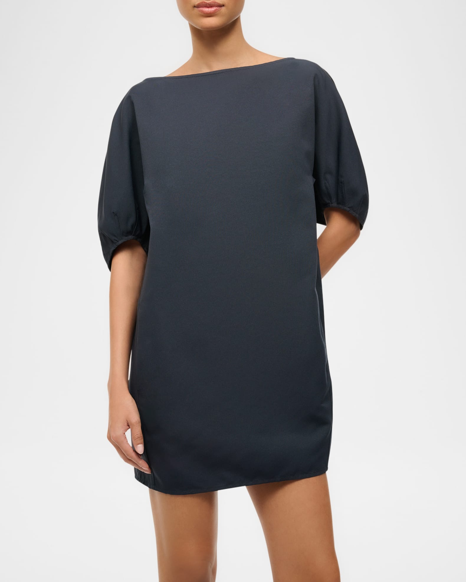 STAUD Didi Boat-Neck Mini Dress | Neiman Marcus