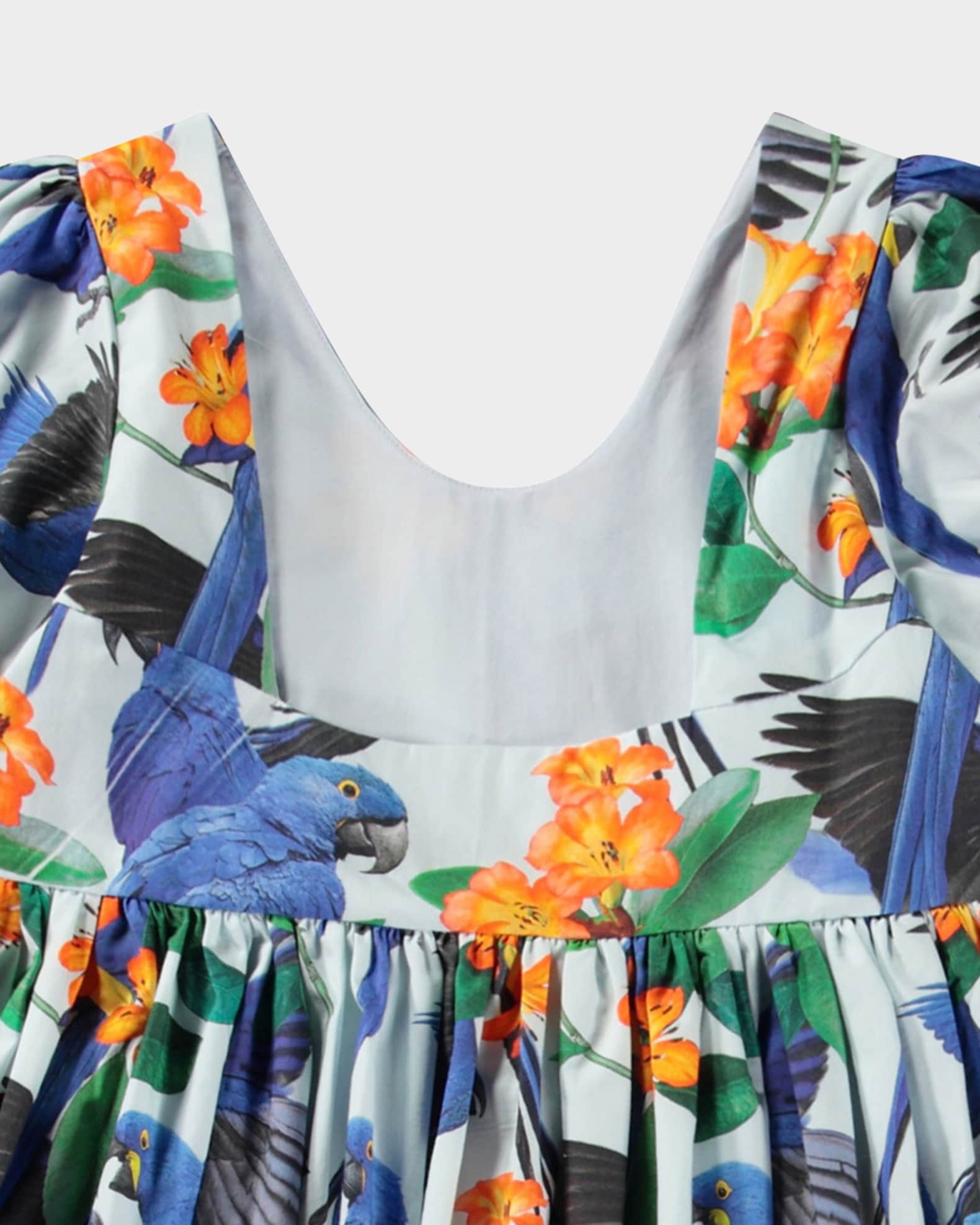 Molo Girl's Camilo Tropical-Print Dress, Size 3T-6 | Neiman Marcus