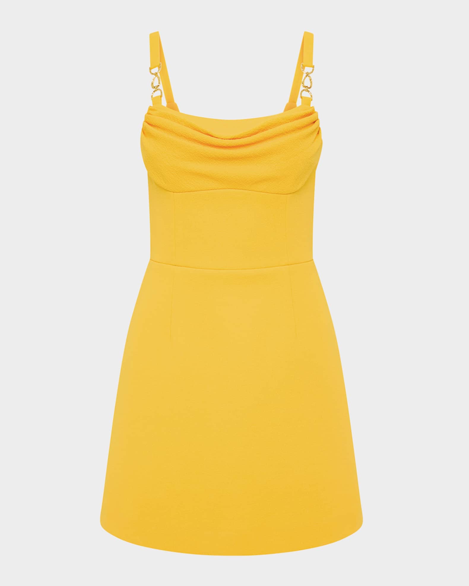 REBECCA VALLANCE Leona Cowl-Neck Chain Strap Mini Dress | Neiman Marcus