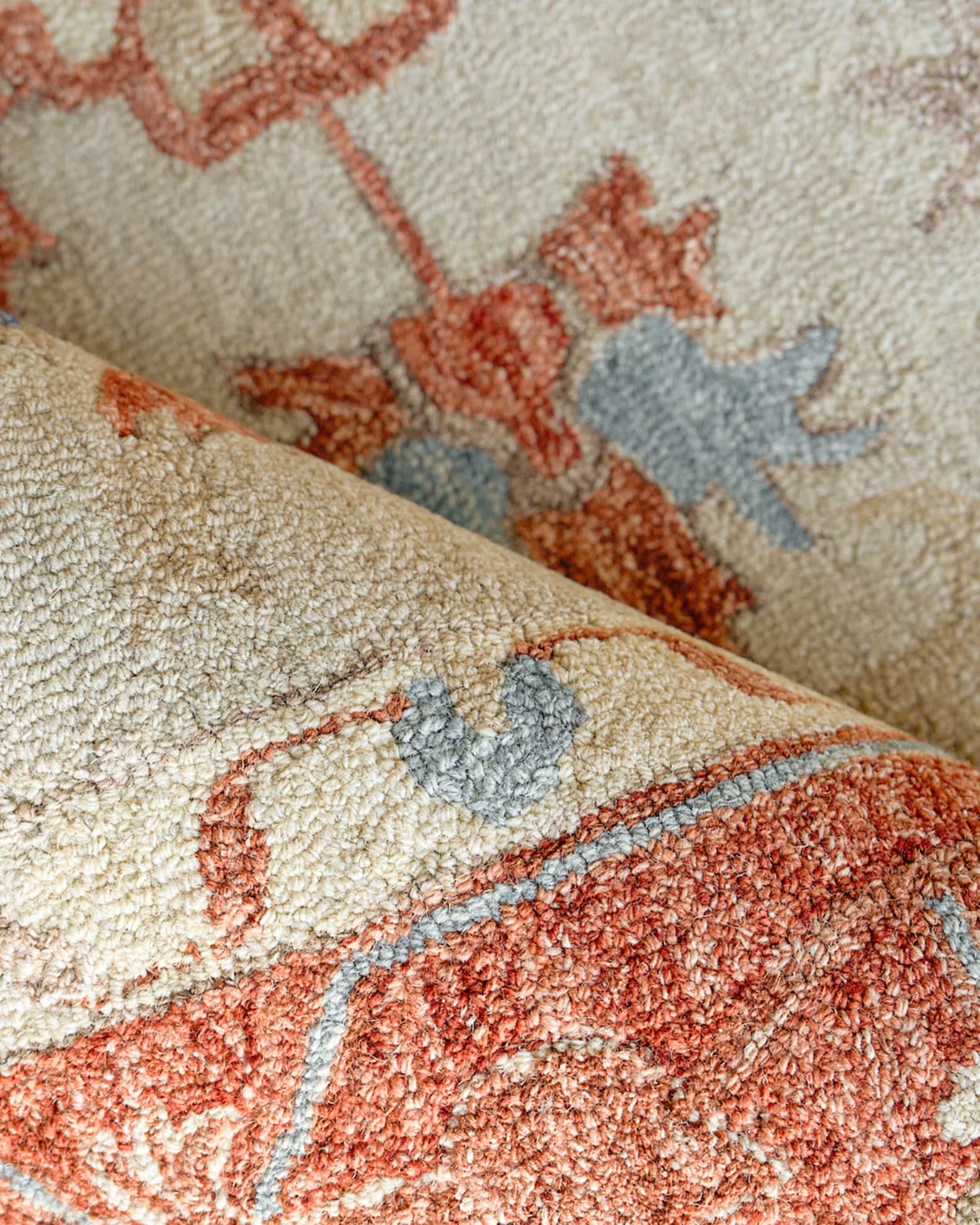 Richmond Serapi Hand-Tufted Beige/Rust Rugs | Neiman Marcus