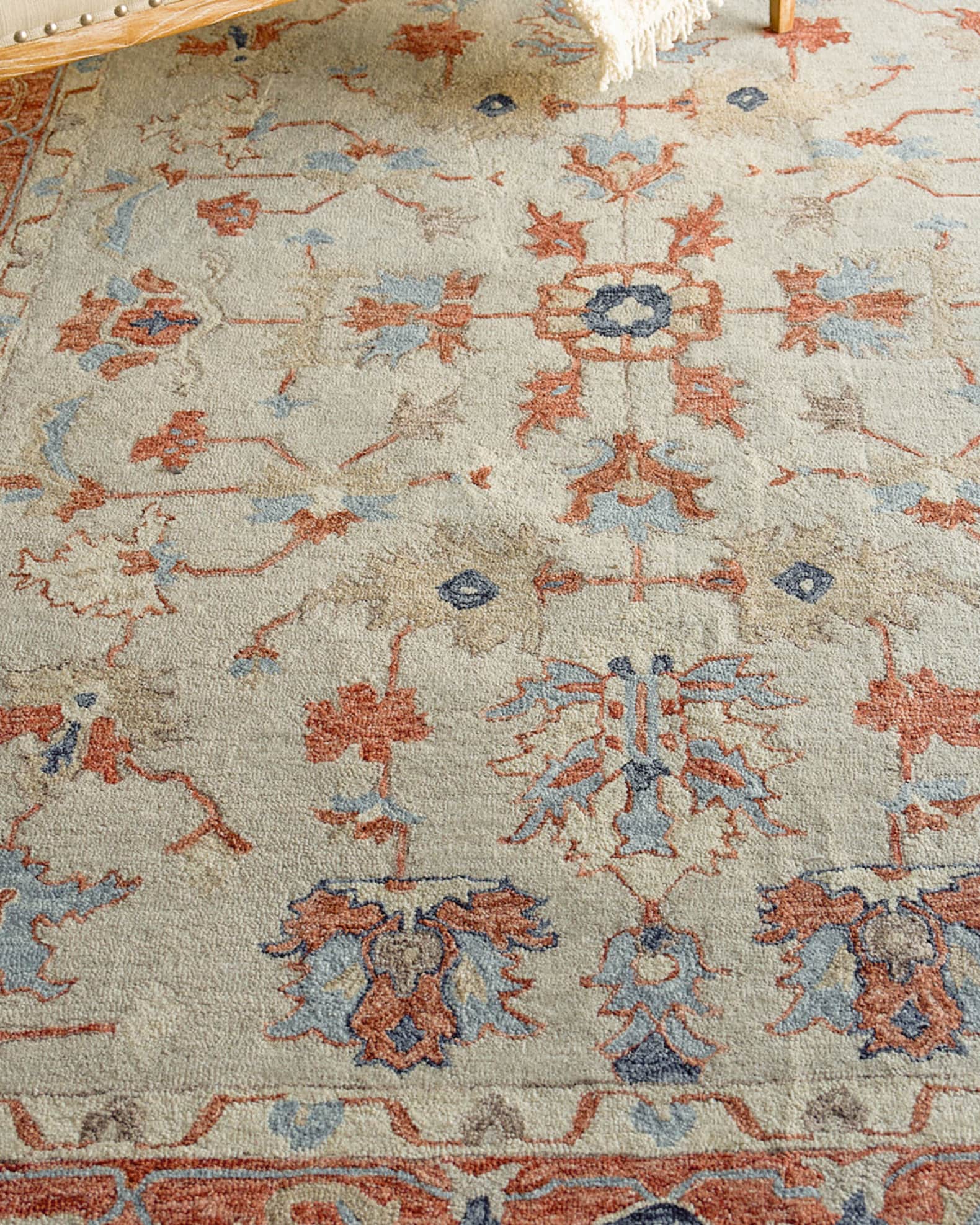 Richmond Serapi Hand-Tufted Beige/Rust Rugs | Neiman Marcus