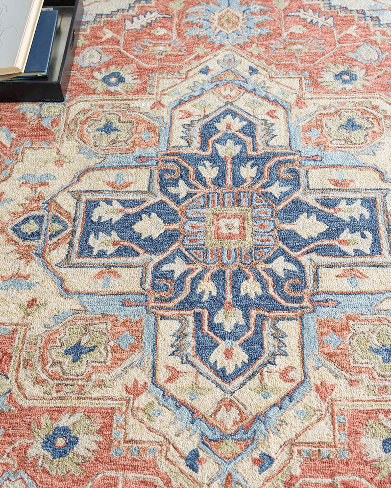 Exquisite Rugs Richmond Serapi Hand-Tufted Red/Blue Rug, 6' x 9 ...
