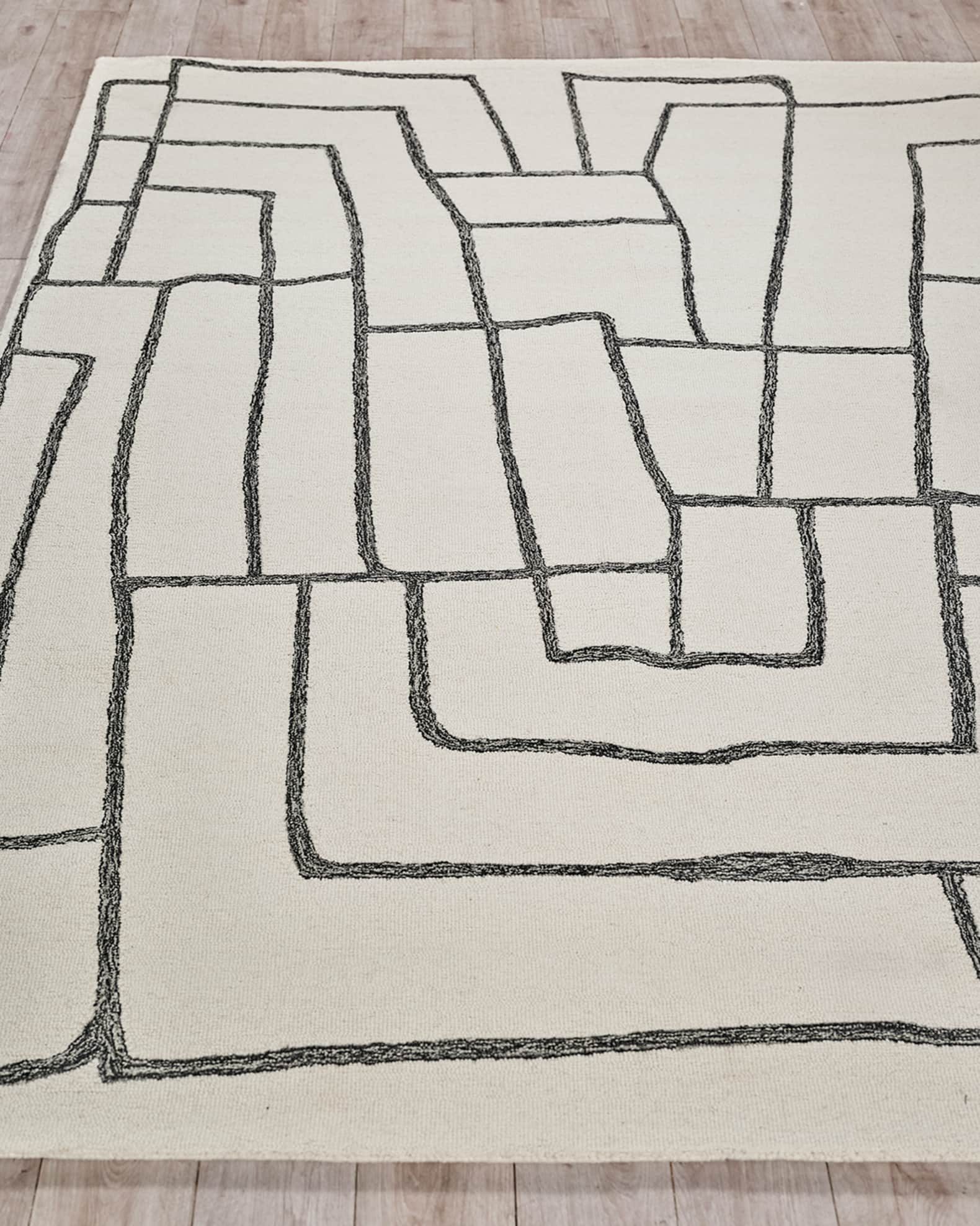 Exquisite Rugs Tangiers Hand-Tufted Ivory/Black Rug, 12' x 15' | Neiman ...