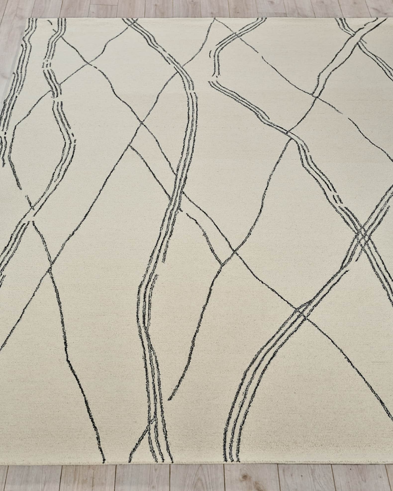 Exquisite Rugs Tangiers Hand-Tufted Ivory/Black Rug, 8' x 10' | Neiman ...