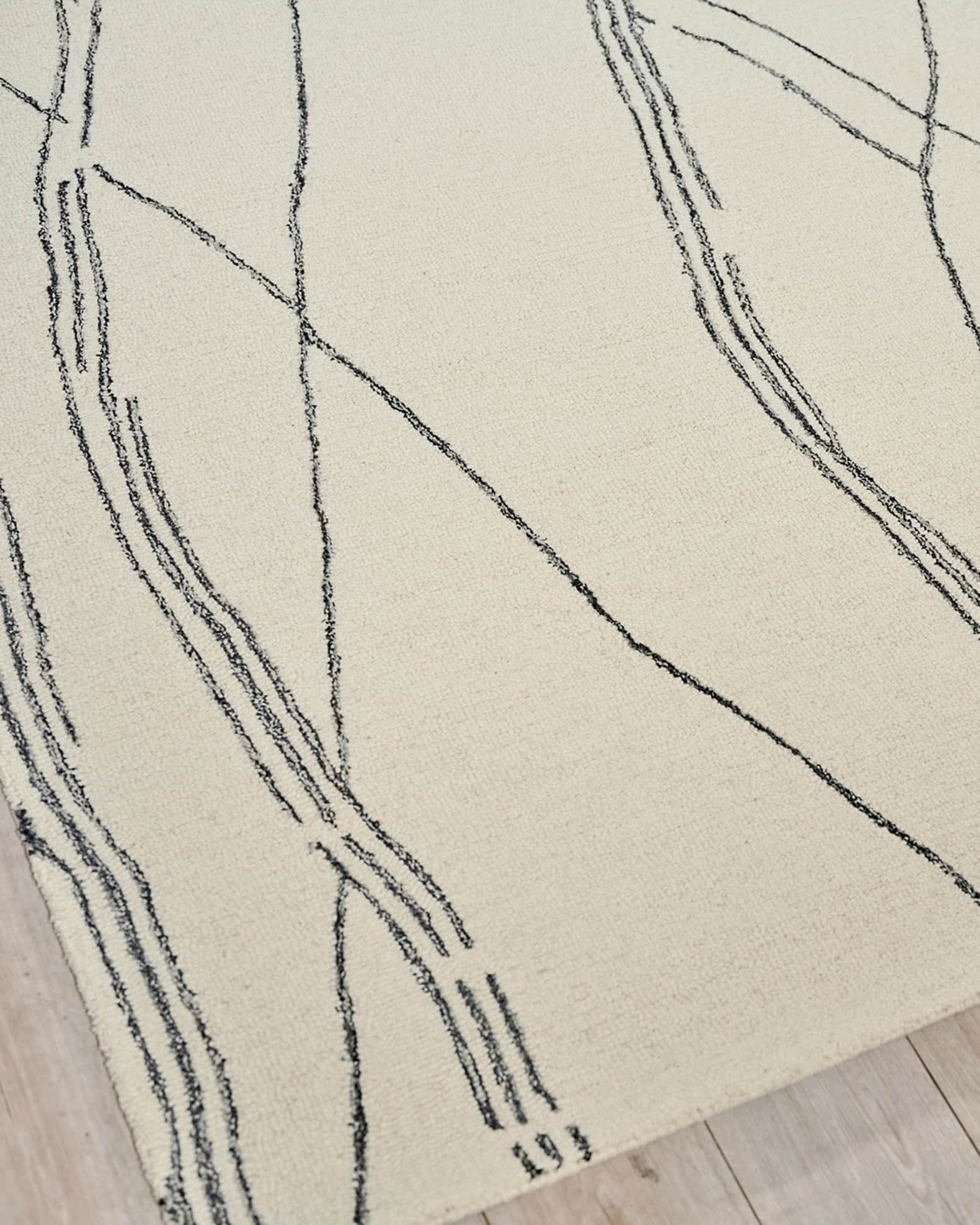 Exquisite Rugs Tangiers Hand-Tufted Ivory/Black Rug, 9' x 12' | Neiman ...