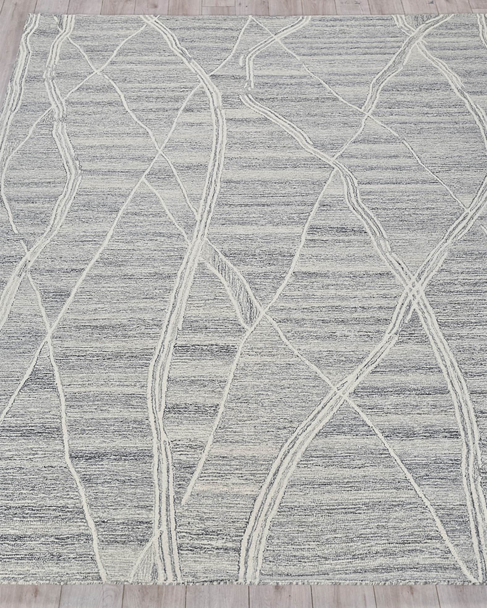 Tangiers Hand-Tufted Gray/Ivory Rug Collection | Neiman Marcus