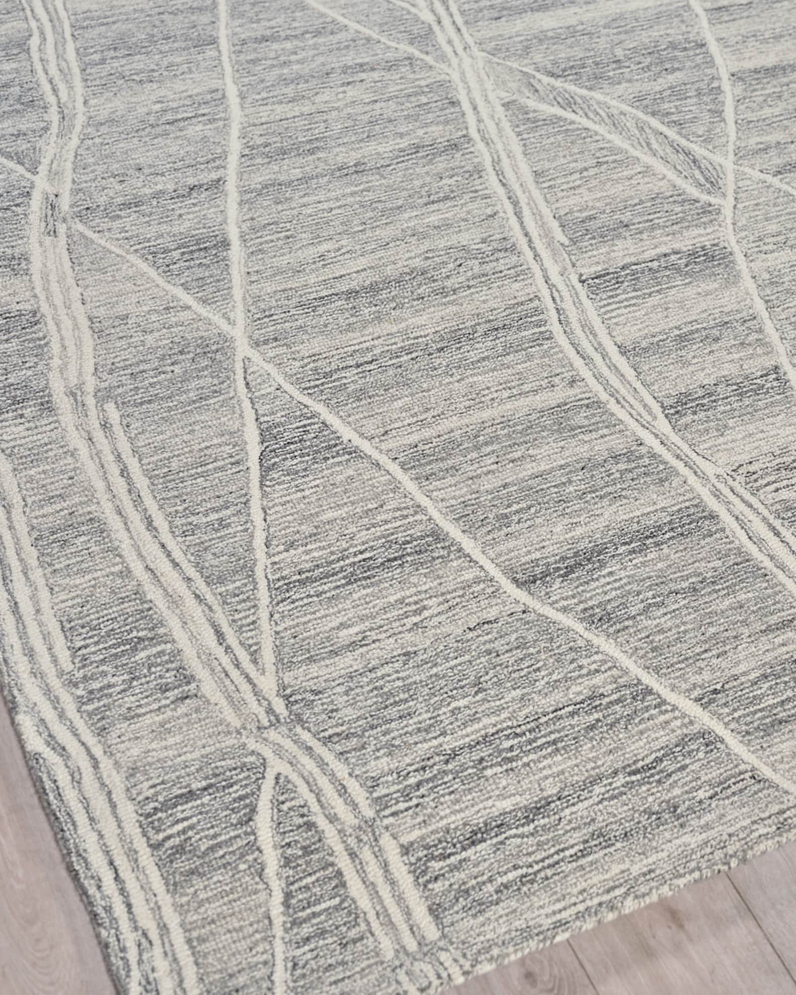 Tangiers Hand-Tufted Gray/Ivory Rug Collection | Neiman Marcus