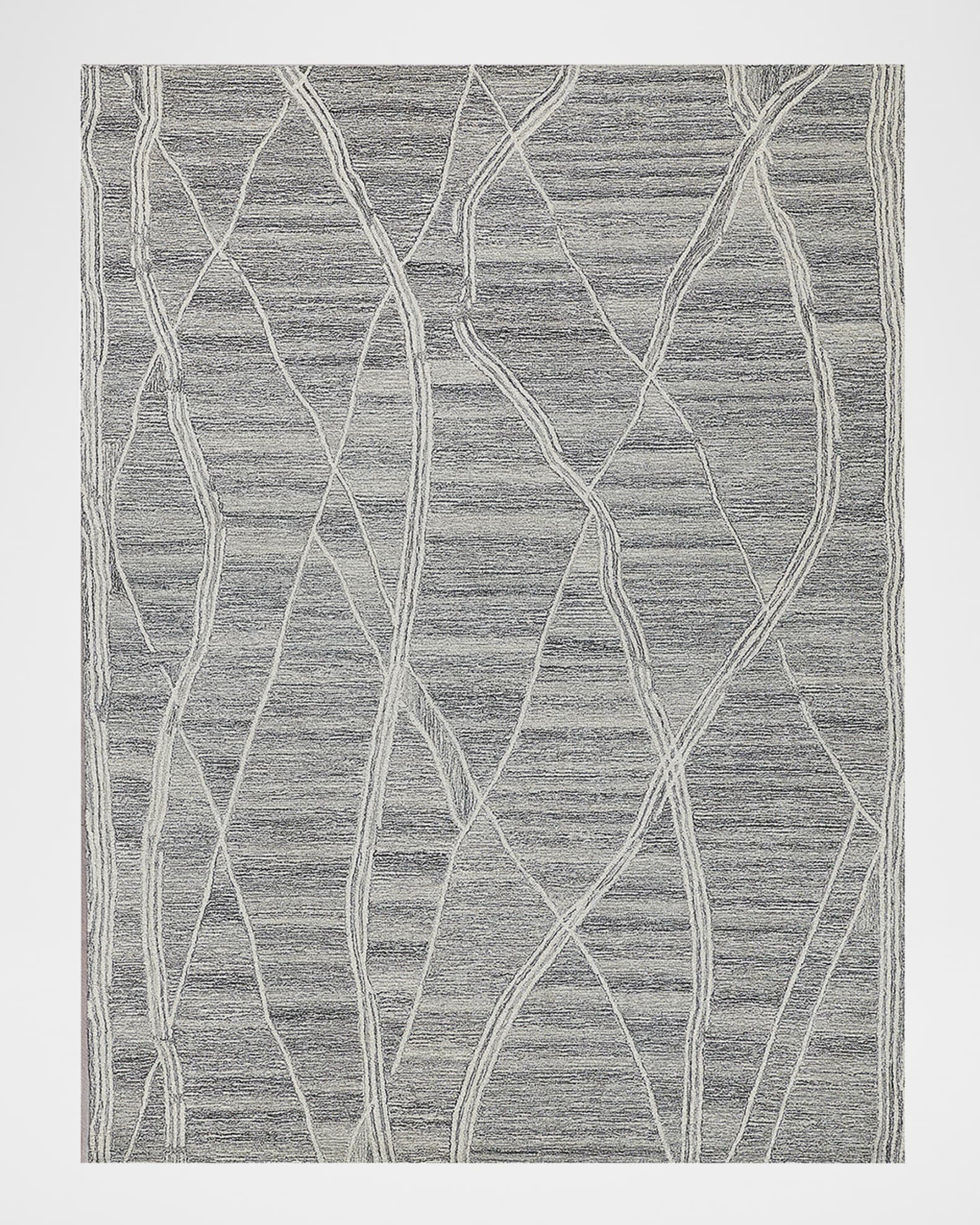 Tangiers Hand-Tufted Gray/Ivory Rug Collection | Neiman Marcus