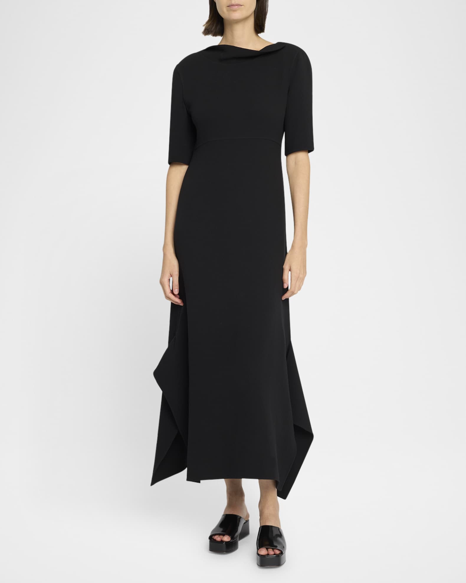 THE ROW Faede Draped Back Long Silk Dress | Neiman Marcus