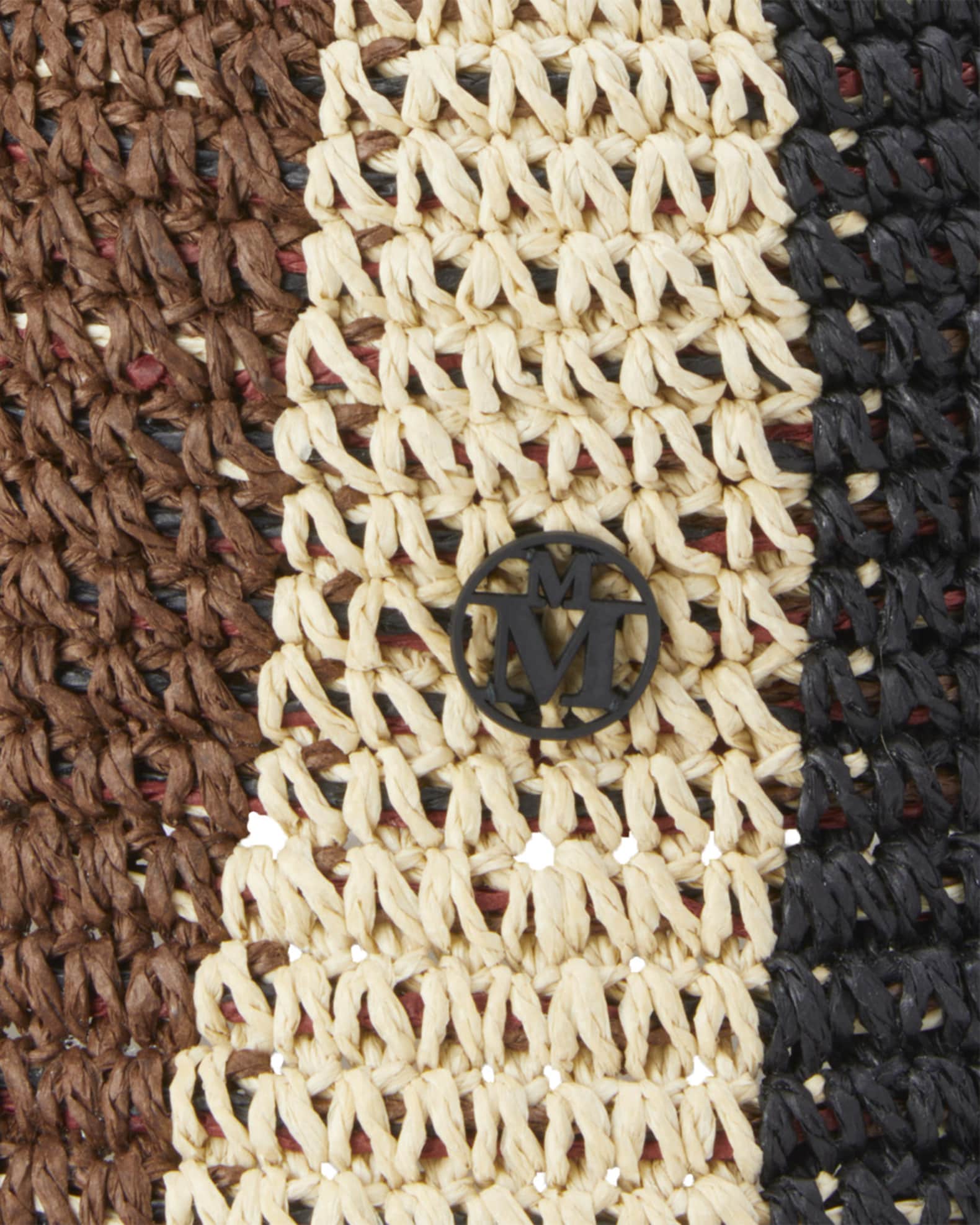 Maison Michel Pablo Striped Straw Crochet Cloche Hat | Neiman Marcus