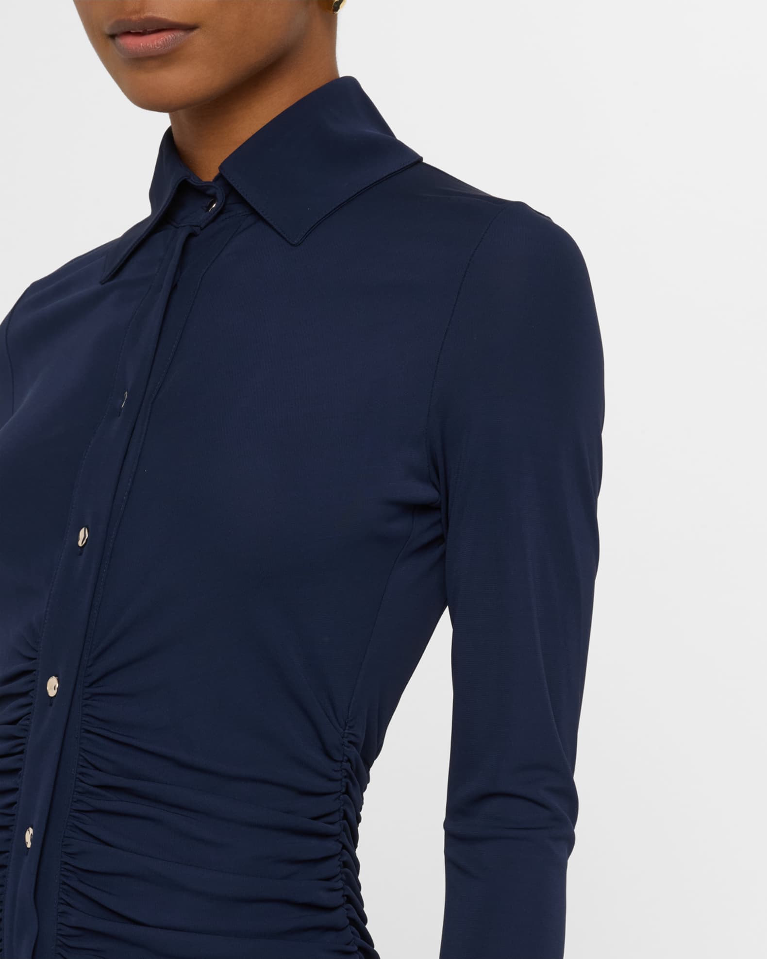 Altuzarra Claudia Midi Ruched Button Down Dress | Neiman Marcus