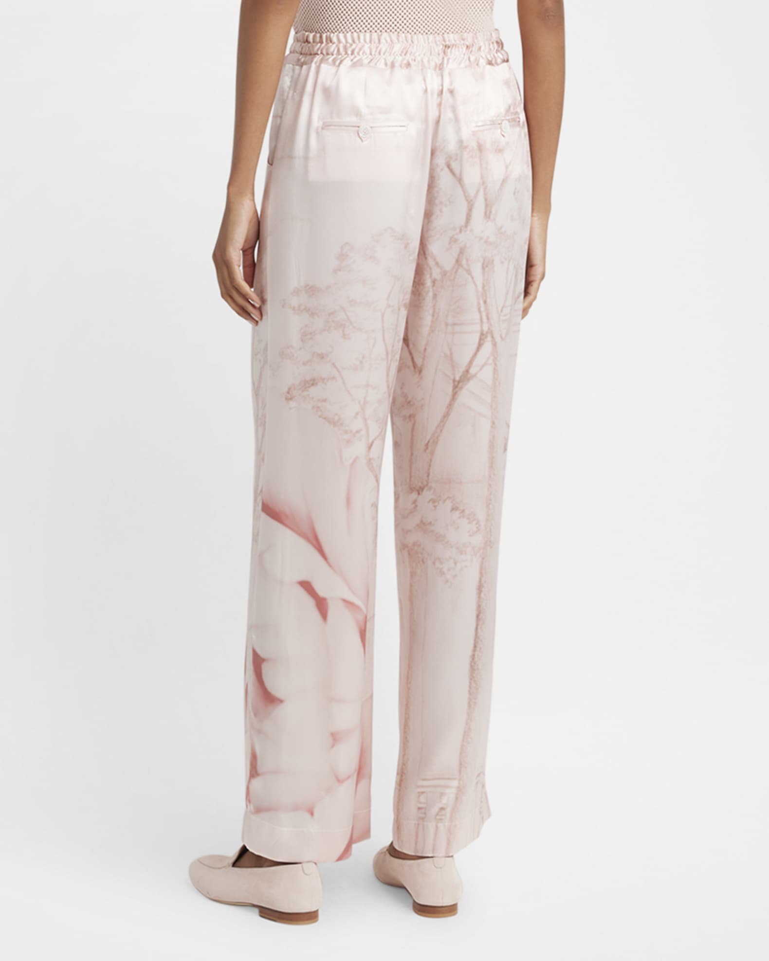 Kiton Wide-Leg Silk Drawstring Pants | Neiman Marcus