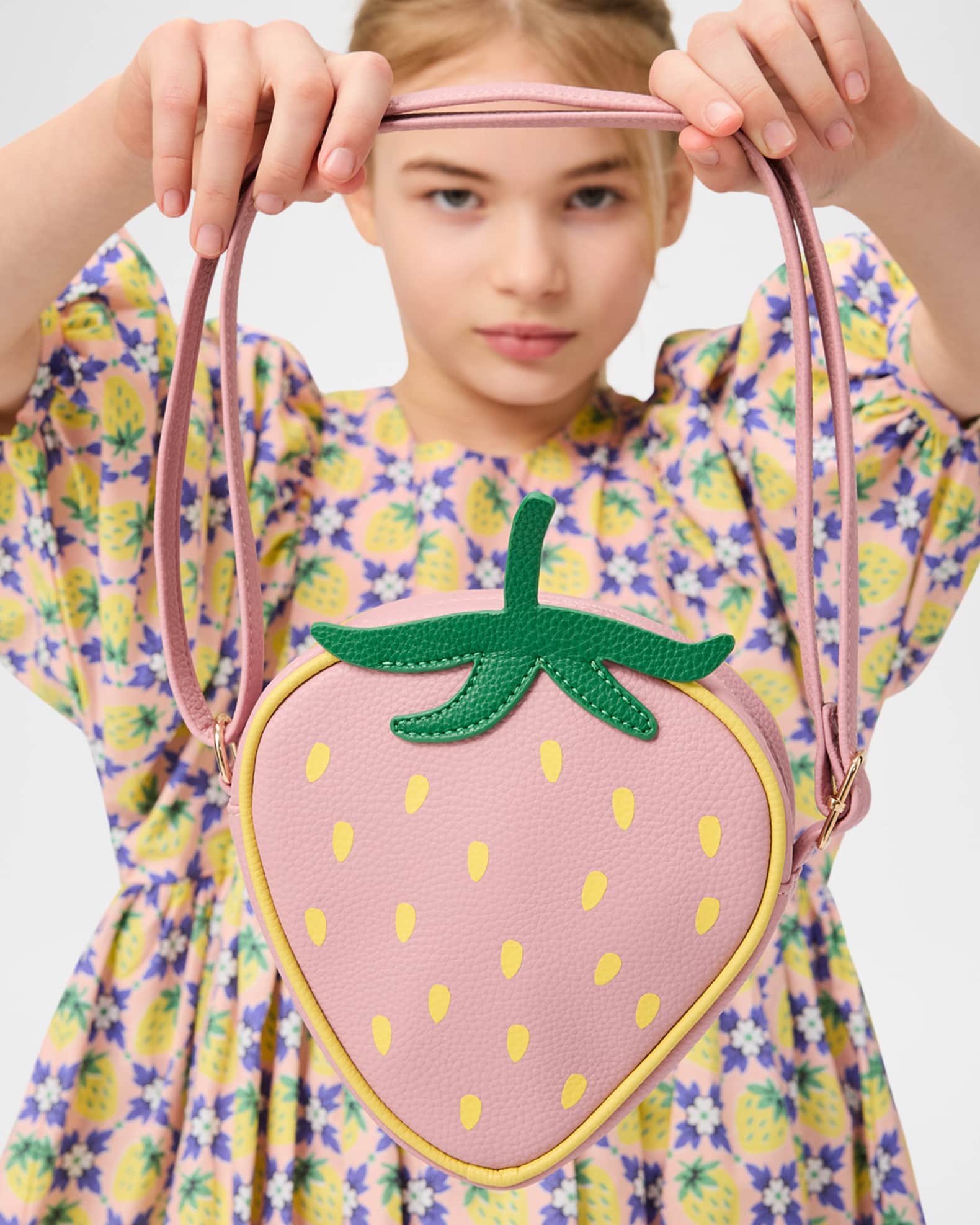 Molo Girl's Strawberry-Shaped Crossbody Bag | Neiman Marcus
