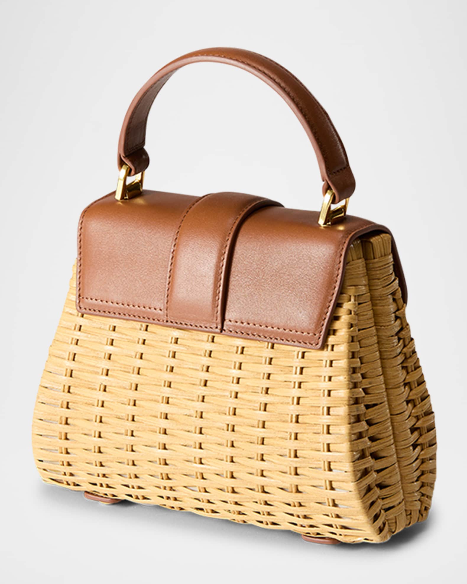 Veronica Beard Avenue Small Rattan Crossbody Bag | Neiman Marcus