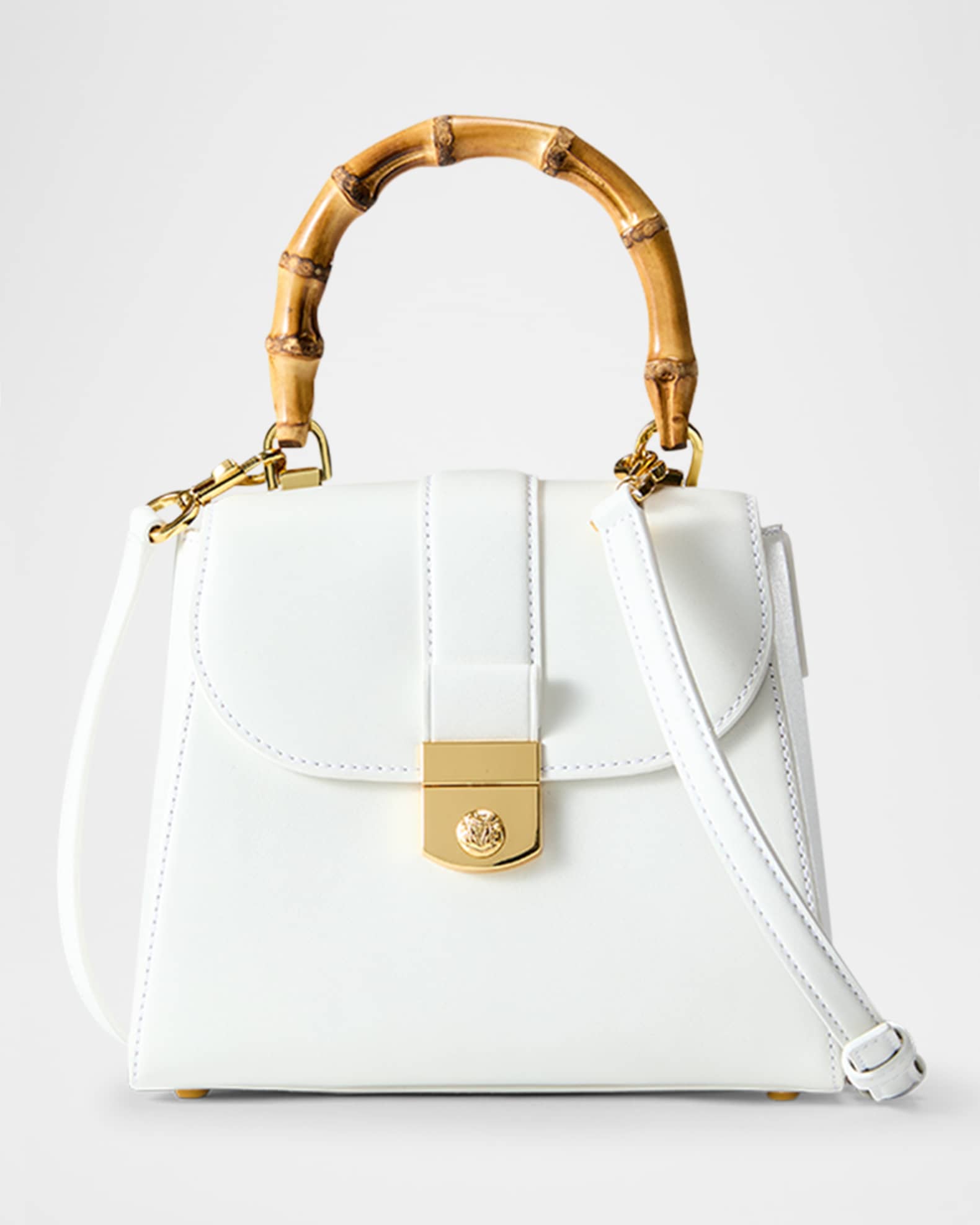 Veronica Beard Avenue Bamboo Leather Crossbody Bag | Neiman Marcus