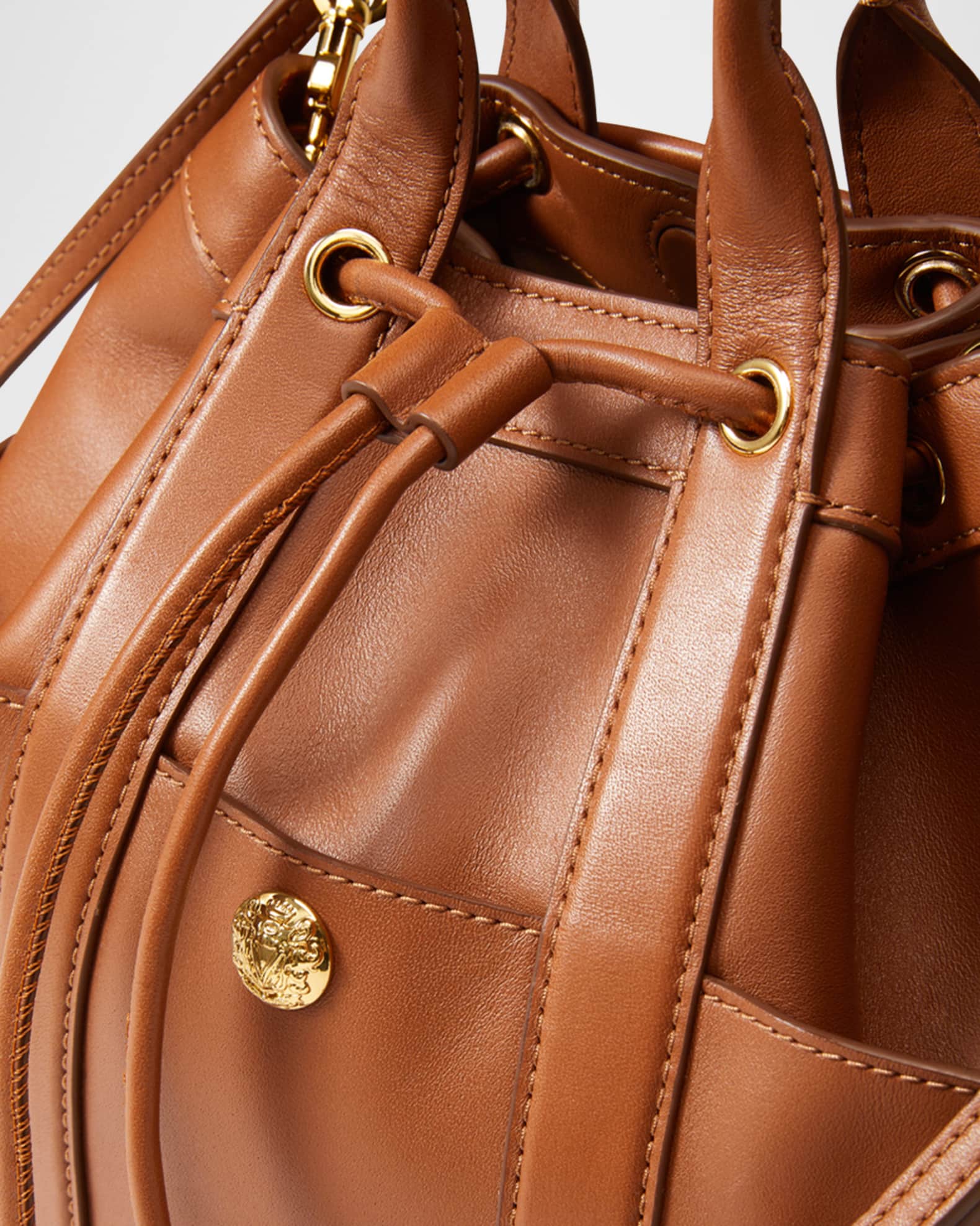 Veronica Beard Goody Drawstring Leather Crossbody Bag | Neiman Marcus