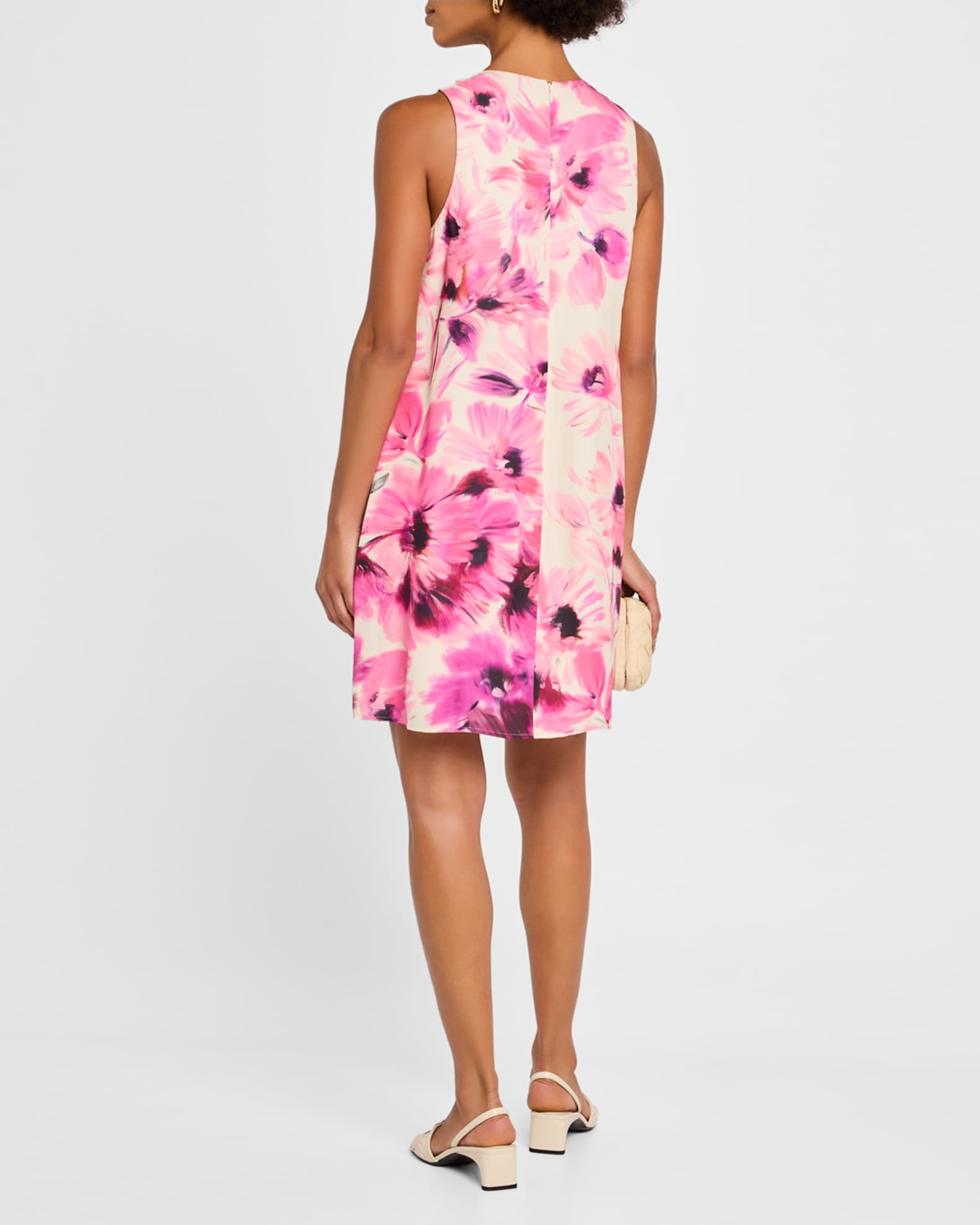 Johnny Was Kaden Sleeveless Floral-Print Twill Mini Dress | Neiman Marcus