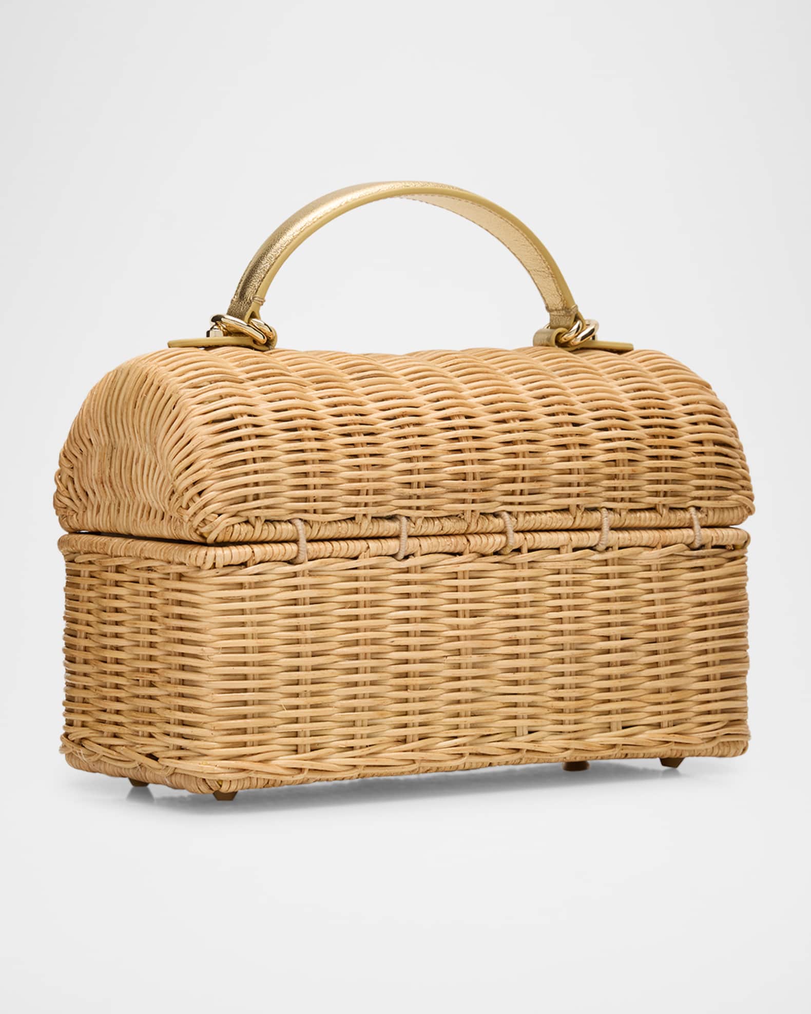 Judith Leiber Couture Isla Basket Rattan Top-Handle Bag | Neiman Marcus