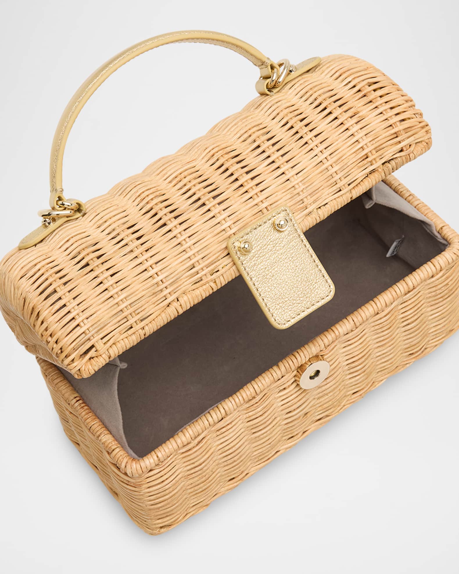 Judith Leiber Couture Isla Basket Rattan Top-Handle Bag | Neiman Marcus