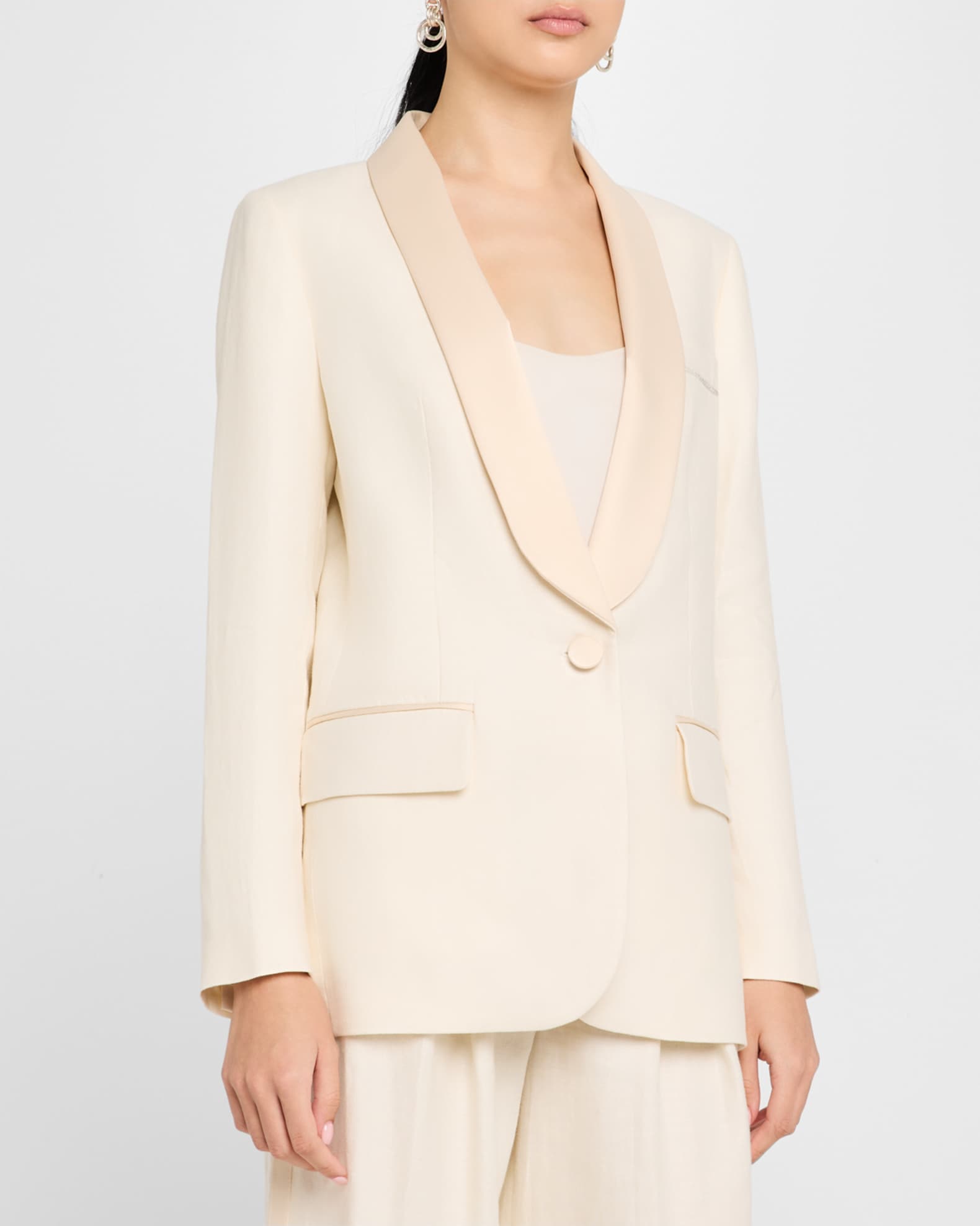 Peserico Single-Button Smoking Jacket | Neiman Marcus