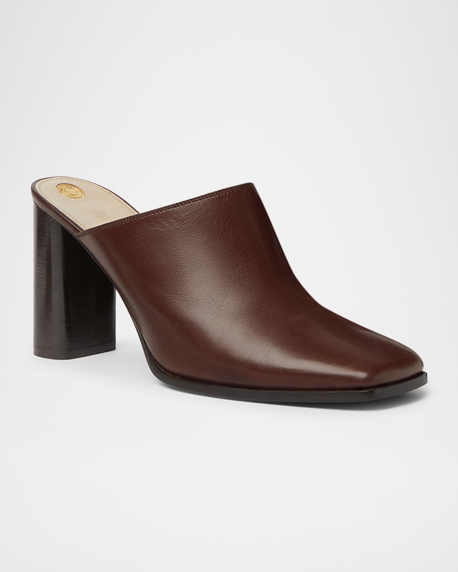 Loro Piana Alba Leather Square-Toe Mules | Neiman Marcus