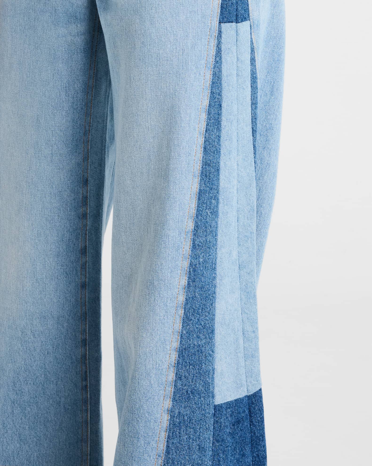 Veronica Beard Vicki Patchwork Wide-Leg Jeans | Neiman Marcus