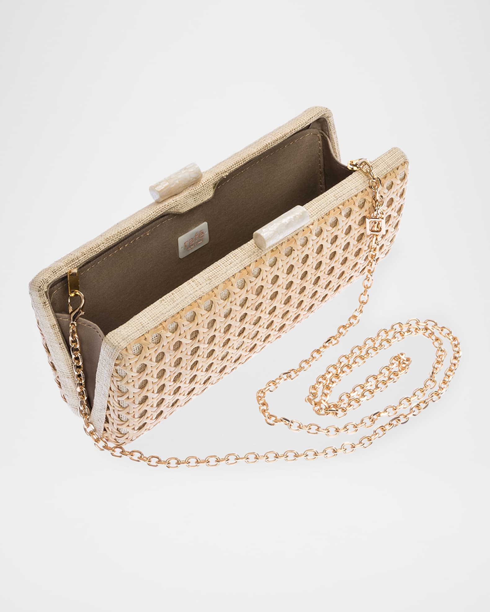 Rafe Alessandra Cutout Woven Long Clutch Bag | Neiman Marcus