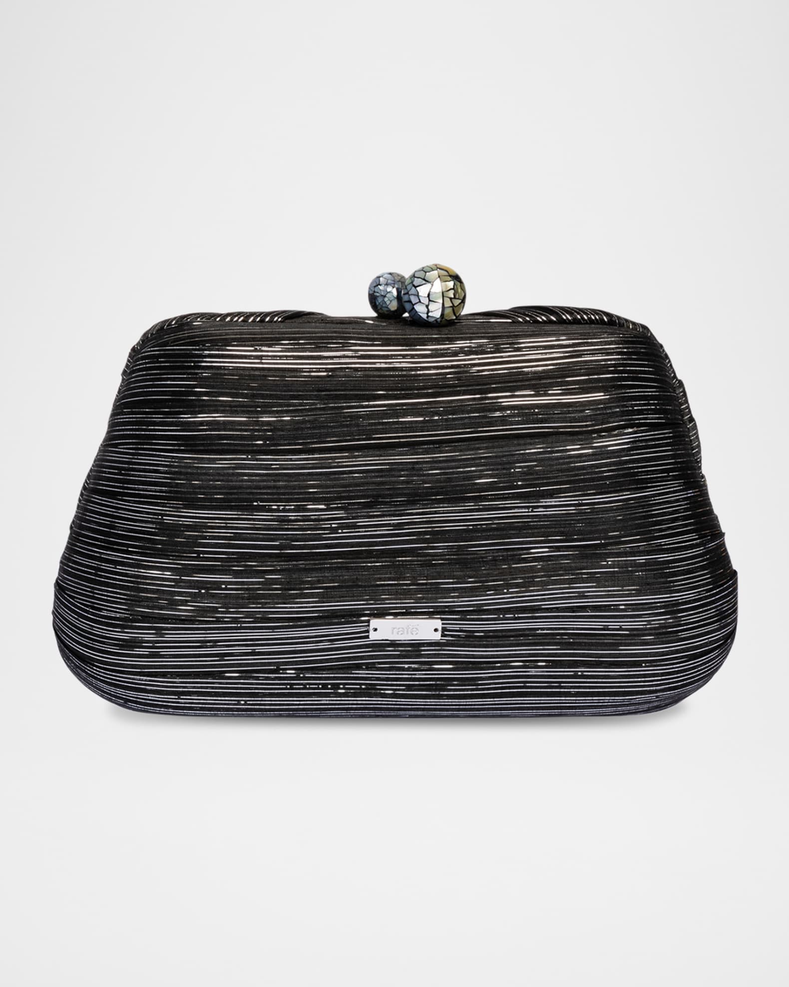 Rafe Rosie Twisted Metallic Straw Clutch Bag | Neiman Marcus