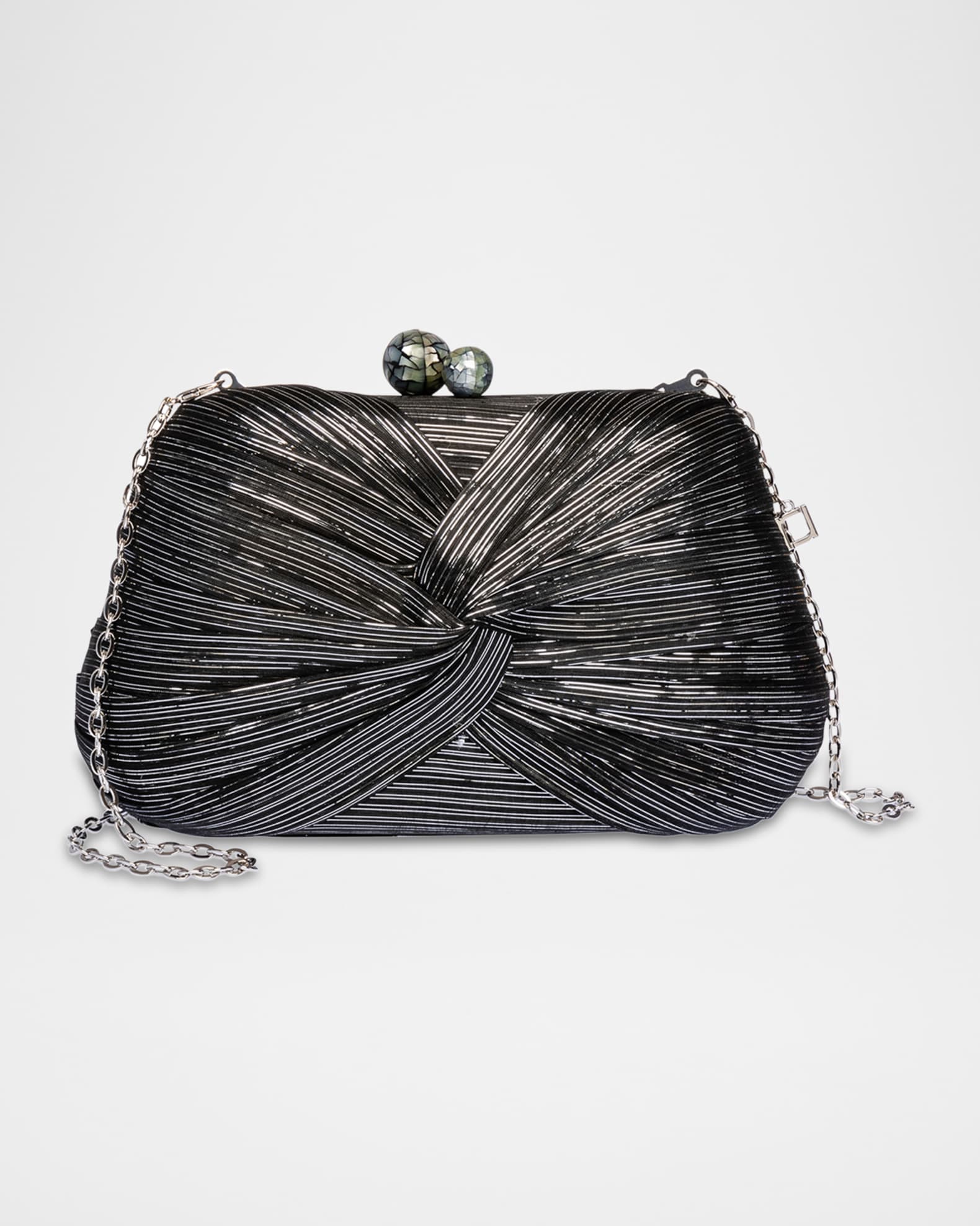 Rafe Rosie Twisted Metallic Straw Clutch Bag | Neiman Marcus