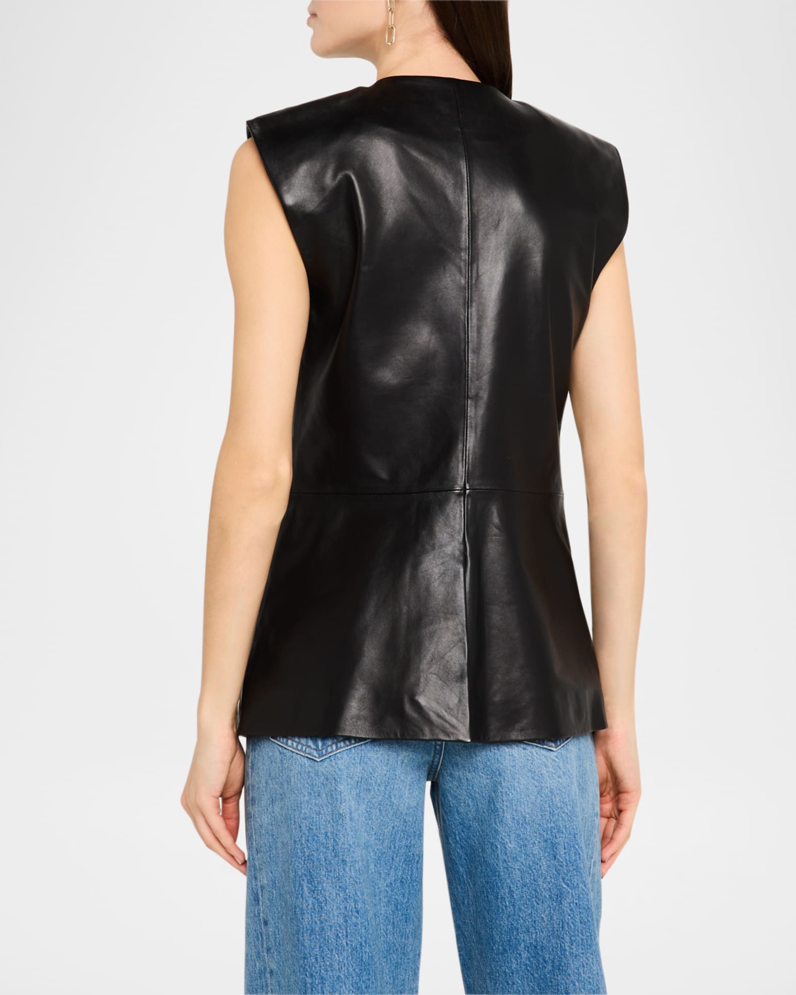 Veronica Beard Tamara Leather Vest | Neiman Marcus