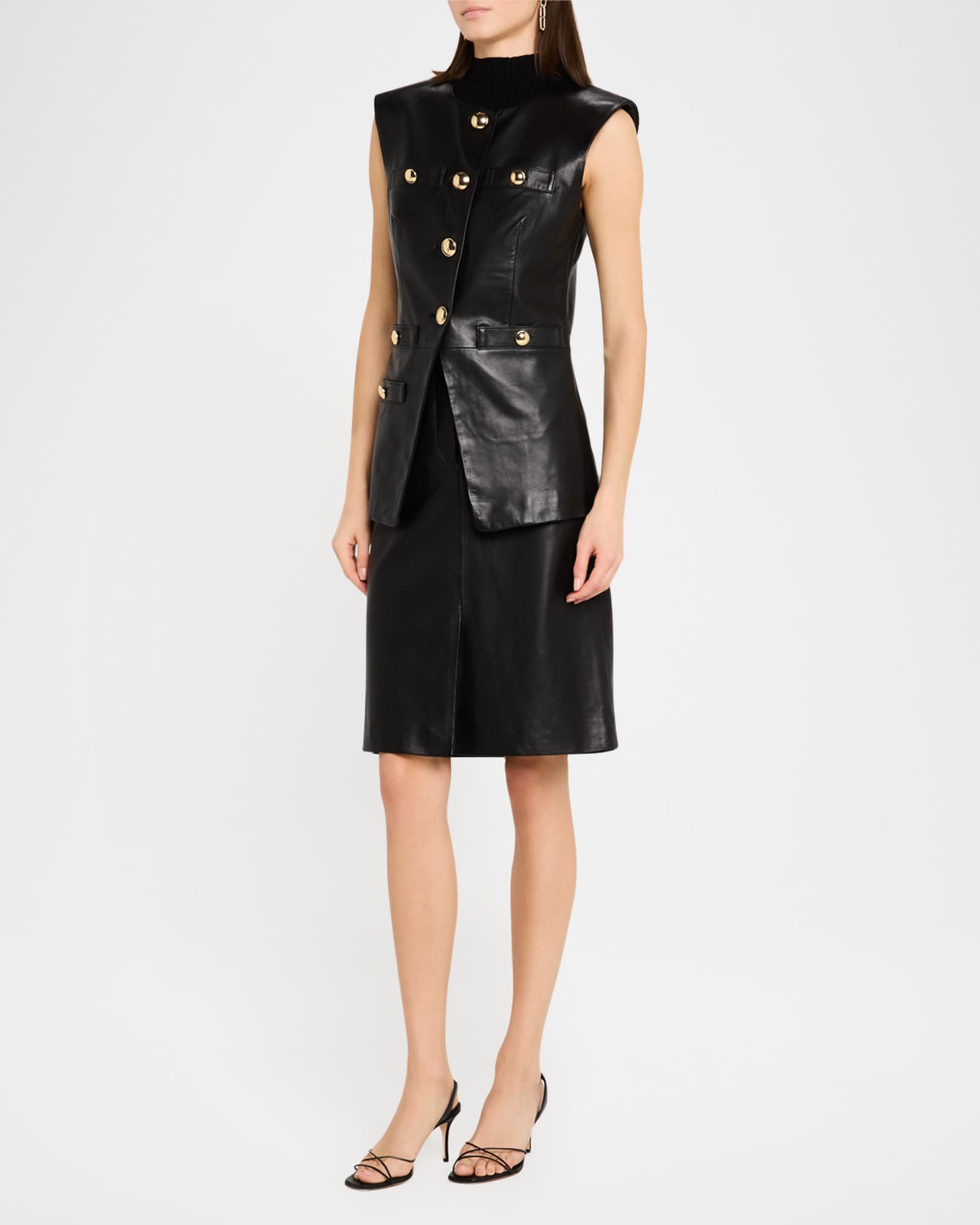 Veronica Beard Maxine Leather Skirt | Neiman Marcus