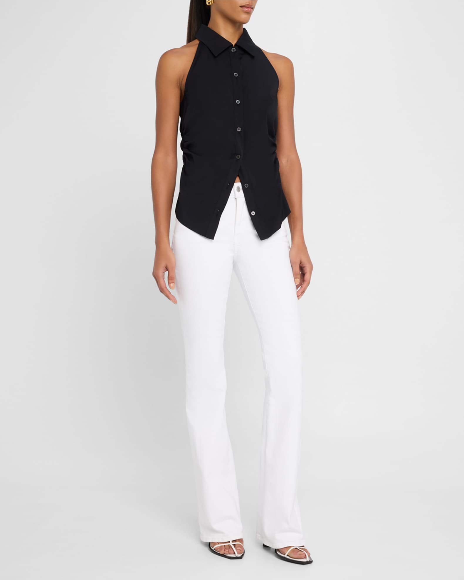 Regina Sleeveless Button-Front Shirt | Neiman Marcus