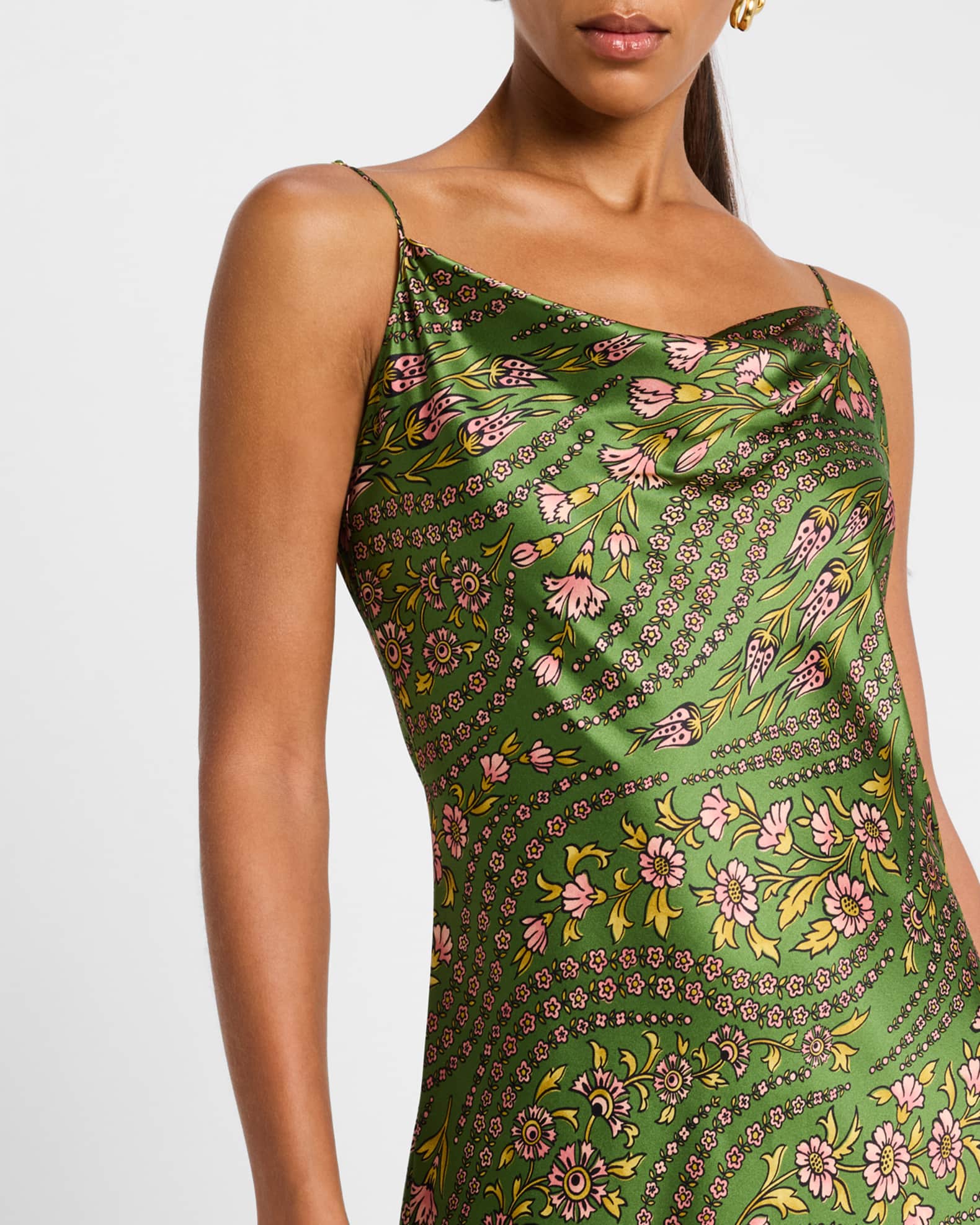 Veronica Beard Madison Floral Silk Slip Dress | Neiman Marcus
