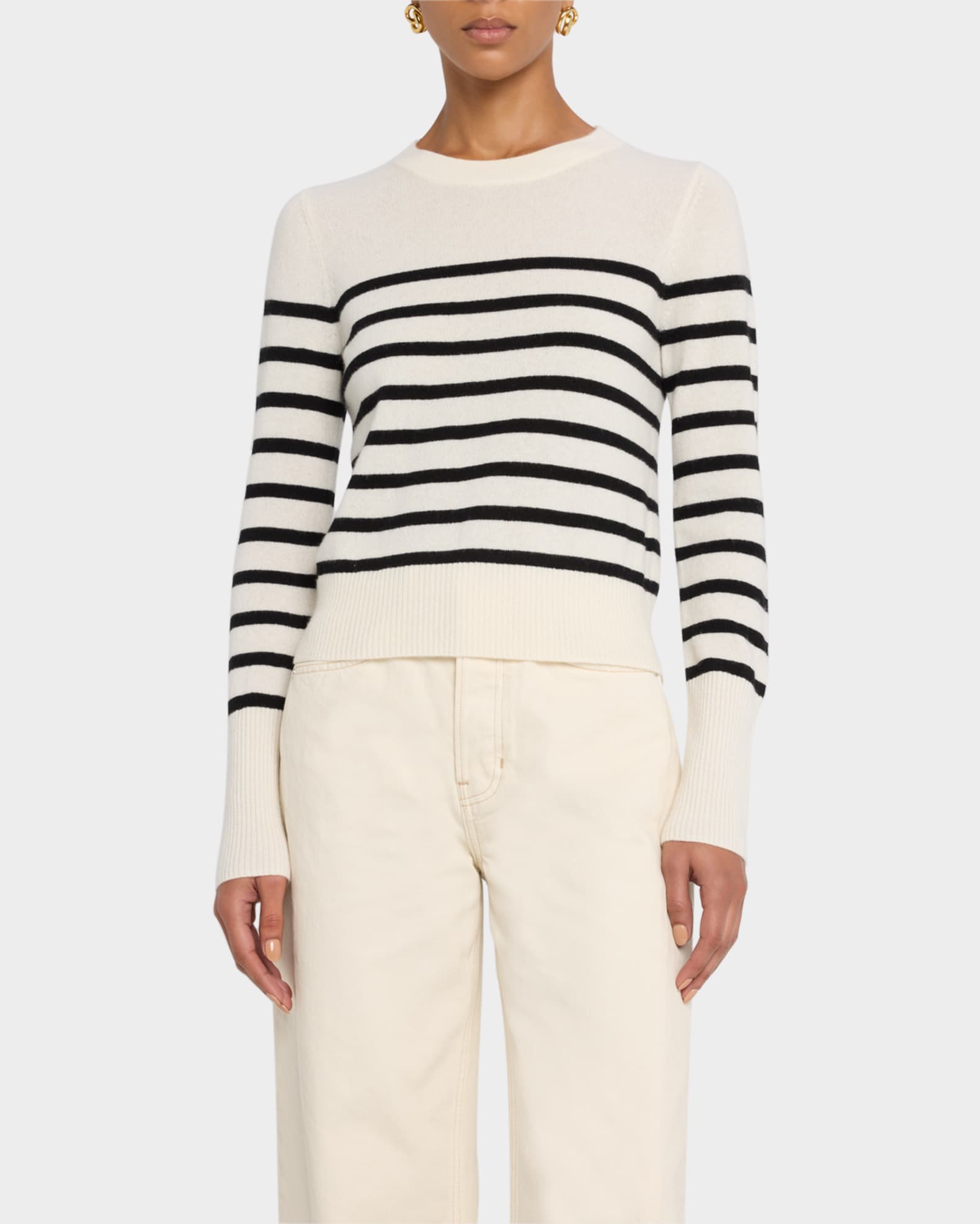 Veronica Beard Caleb Stripe Cashmere Sweater | Neiman Marcus