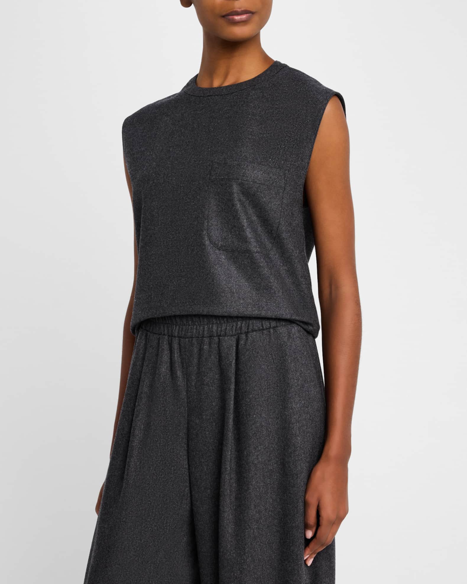 TWP Wool Flannel Muscle Tee | Neiman Marcus