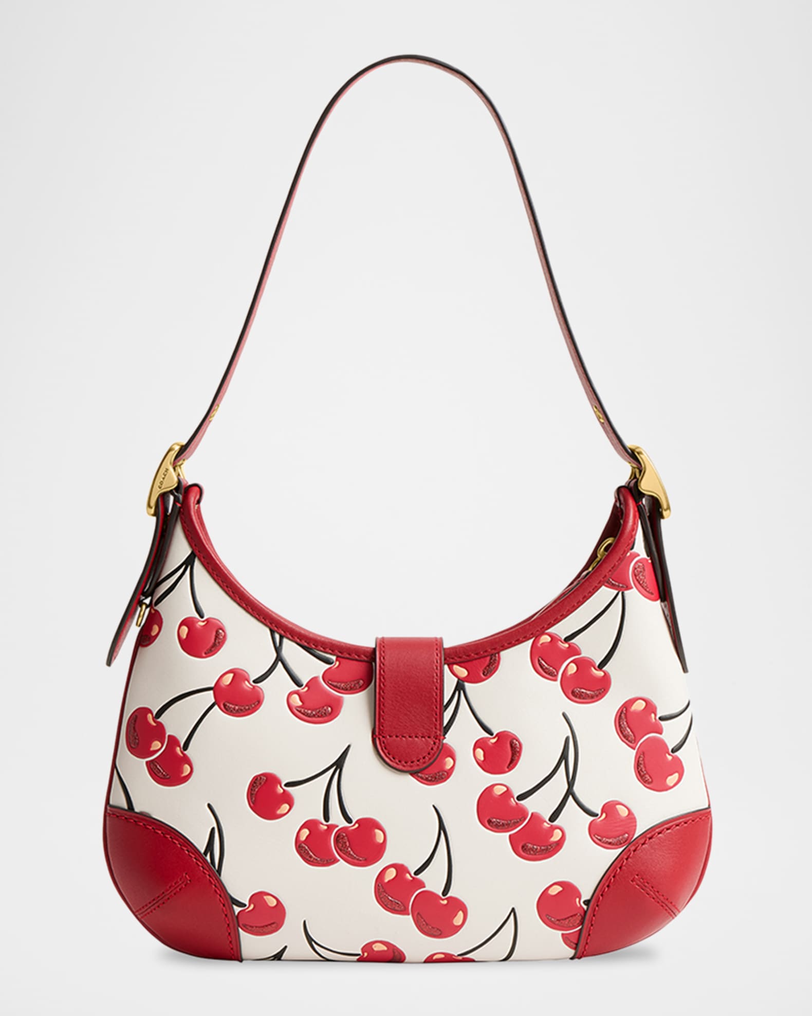 Coach Hamptons Cherry-Print Shoulder Bag | Neiman Marcus