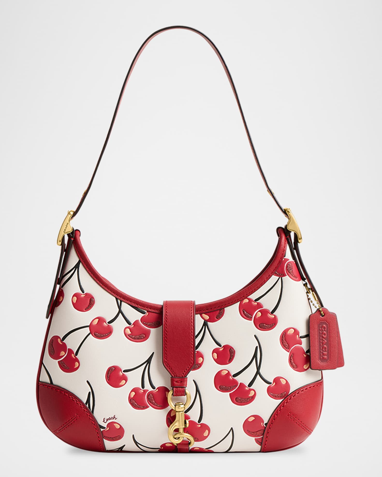 Coach Hamptons Cherry-Print Shoulder Bag | Neiman Marcus