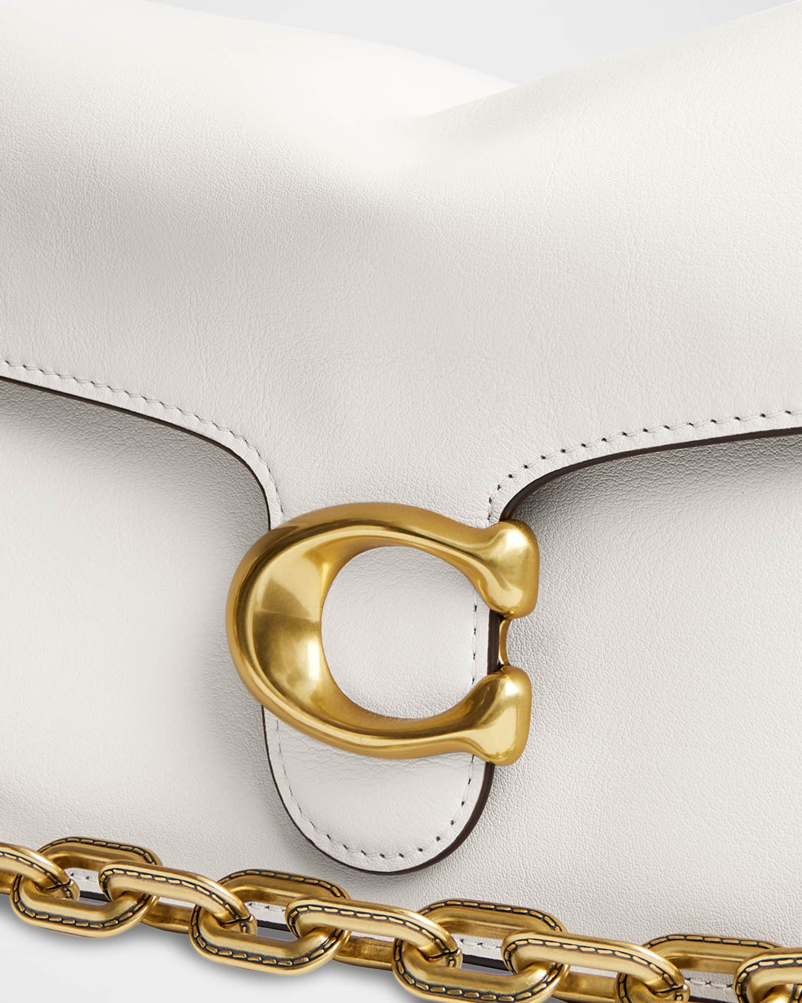 Coach Tabby Grain Leather Shoulder Bag with Chain | Neiman Marcus
