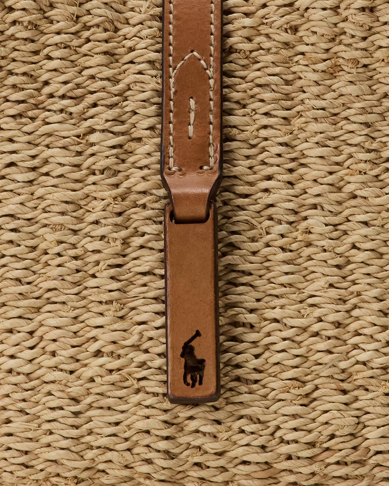 Polo Ralph Lauren Polo ID Small Twisted Raffia & Leather Shoulder Bag ...