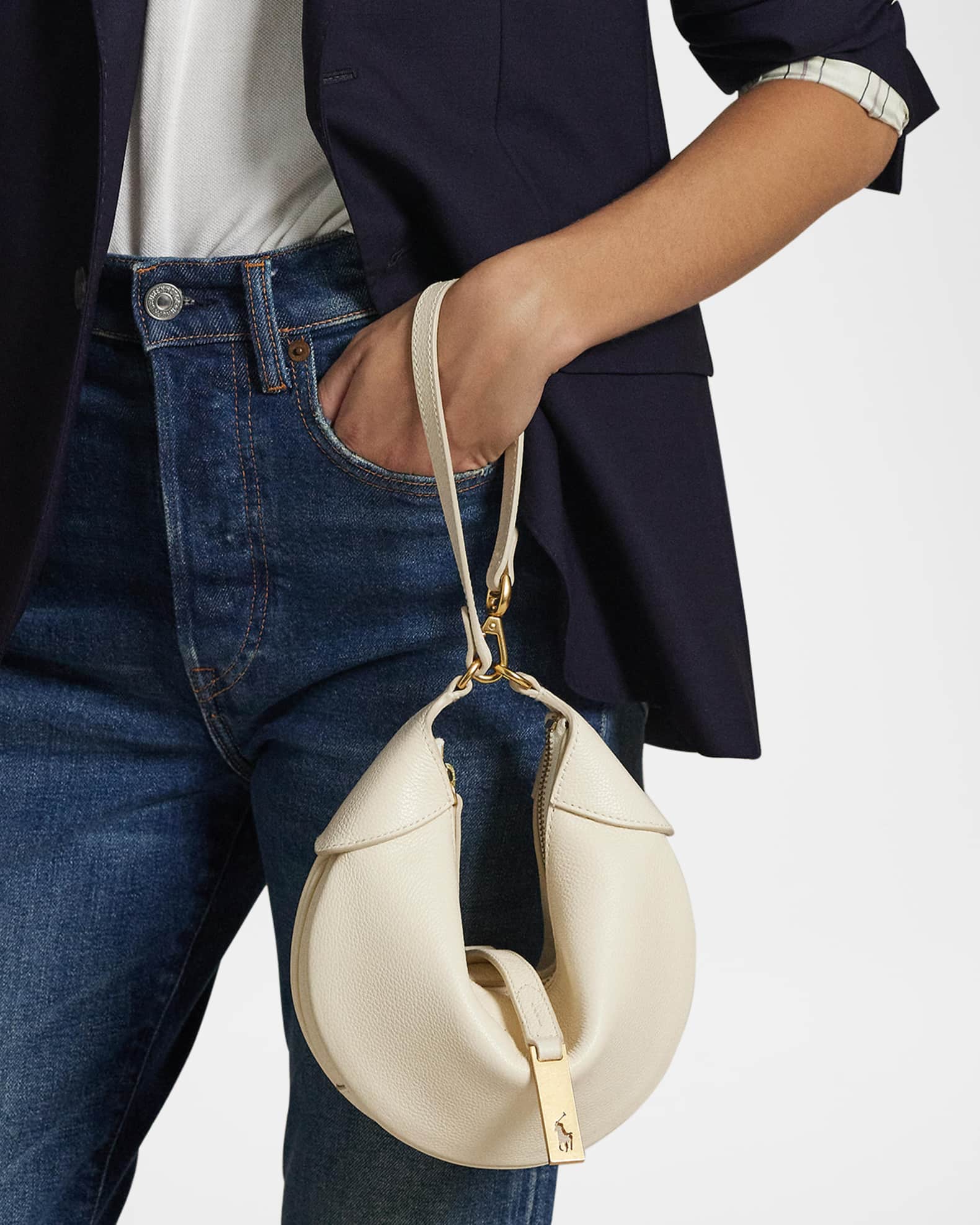 Polo Ralph Lauren Polo ID Small Leather Shoulder Bag | Neiman Marcus