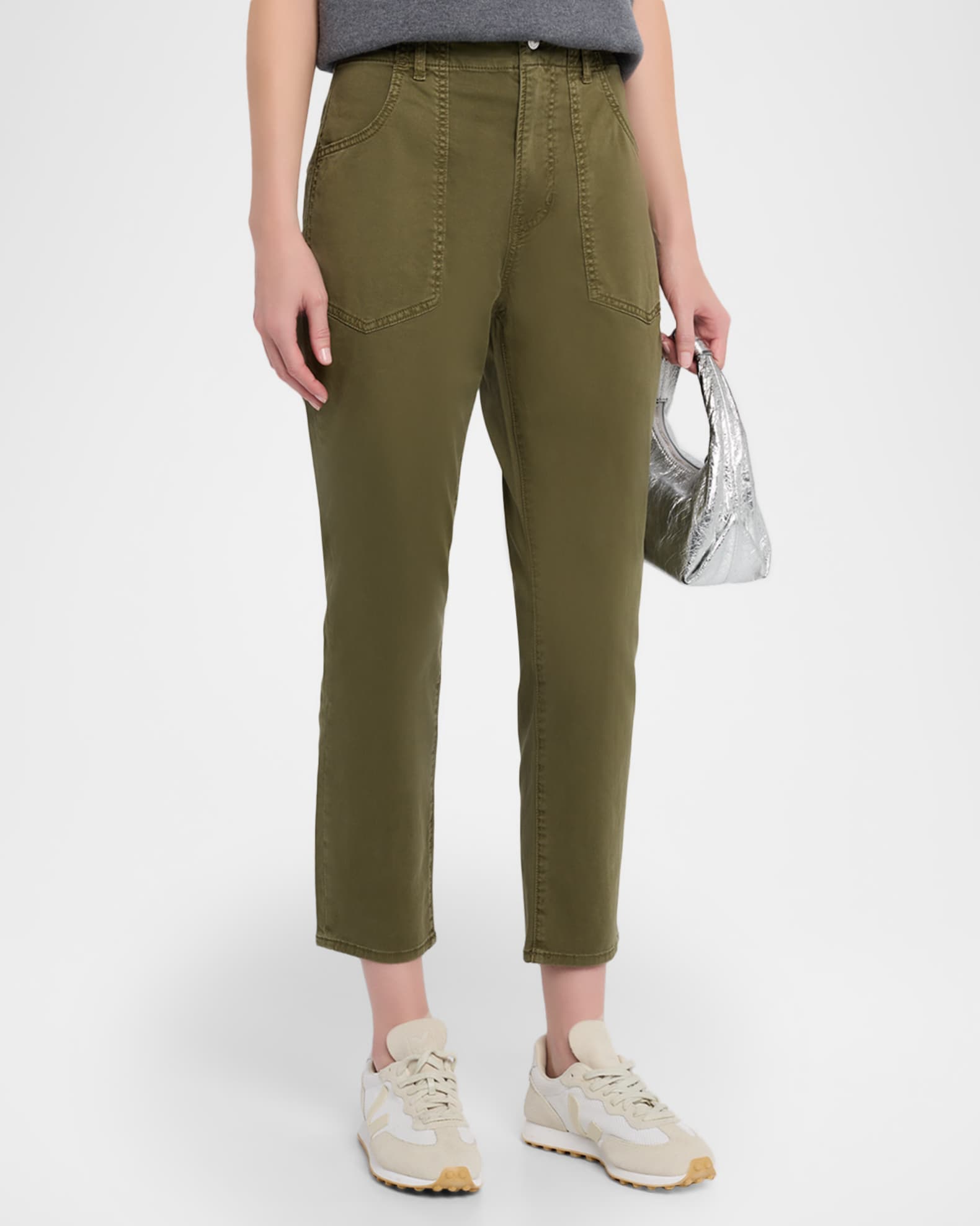 Veronica Beard Arya Cotton Twill Cargo Pants | Neiman Marcus