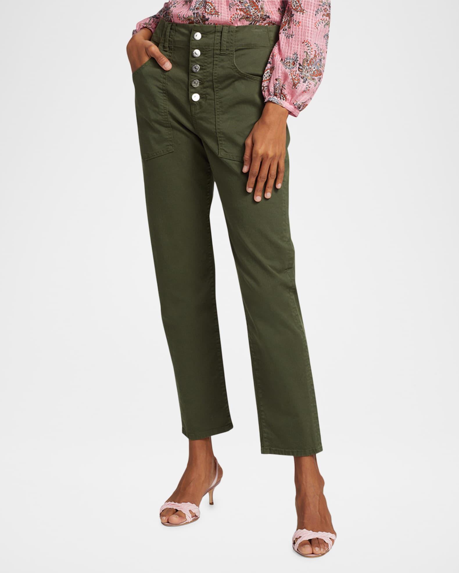 Veronica Beard Arya Cotton Twill Cargo Pants | Neiman Marcus