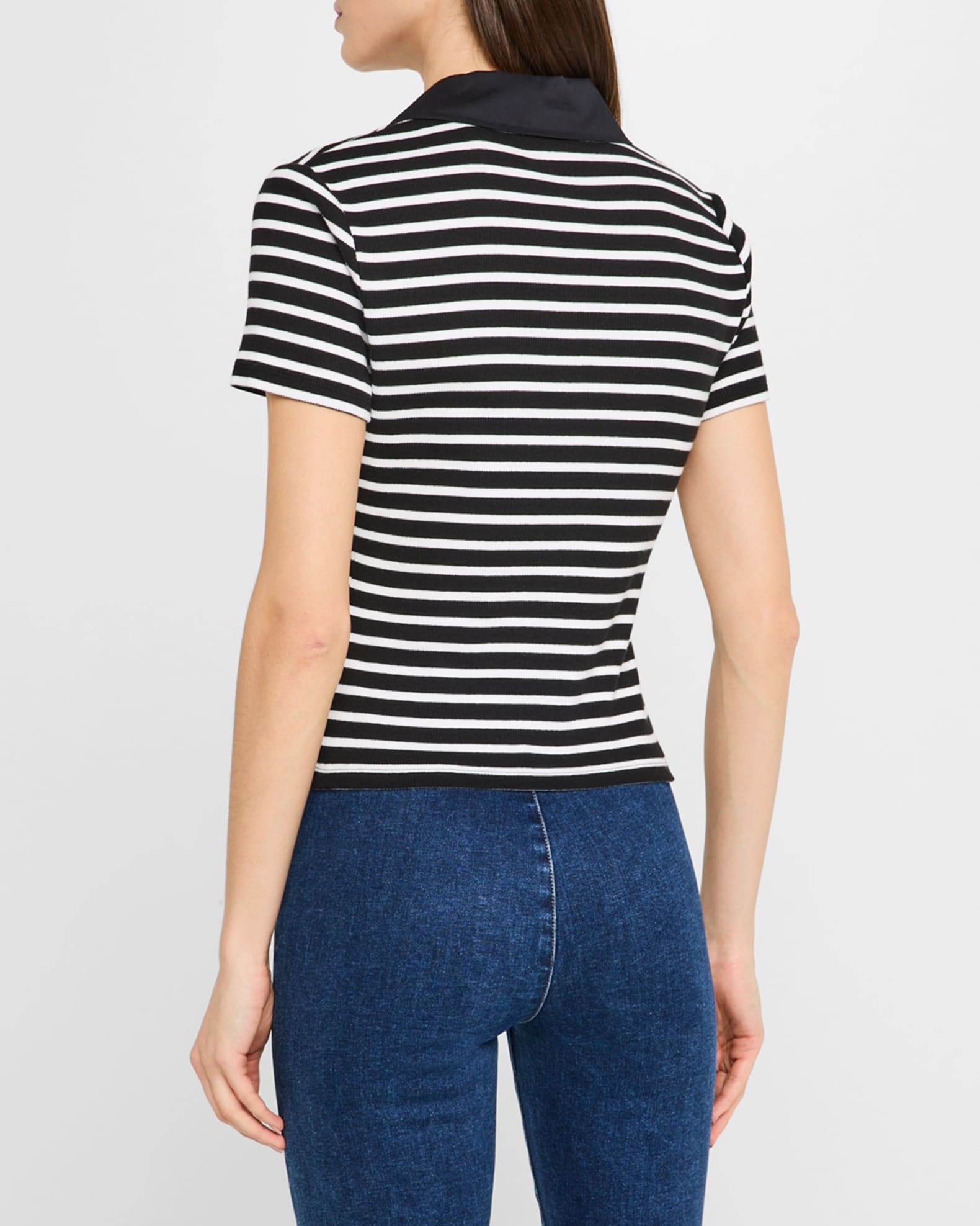 Veronica Beard Kearney Short-Sleeve Polo Tee | Neiman Marcus